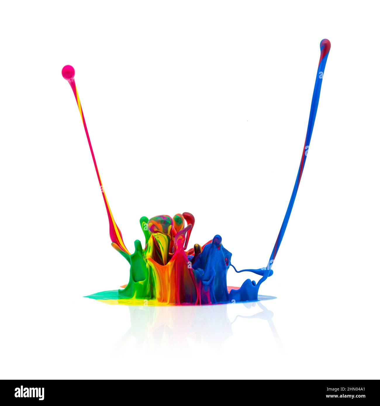 abstract Colorful paint splashing on white Stock Photo - Alamy