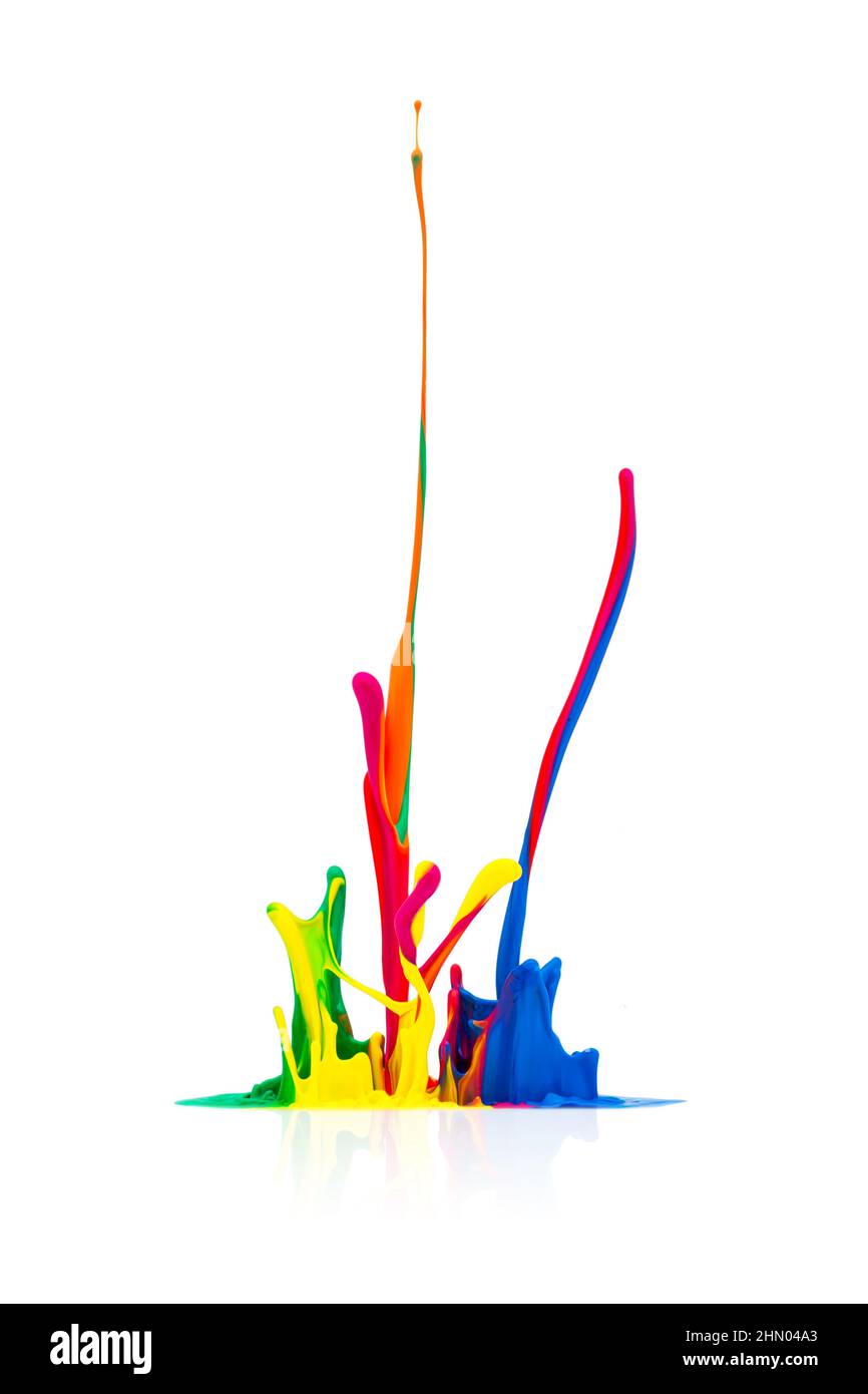 Colorful paint splashing Stock Photo - Alamy