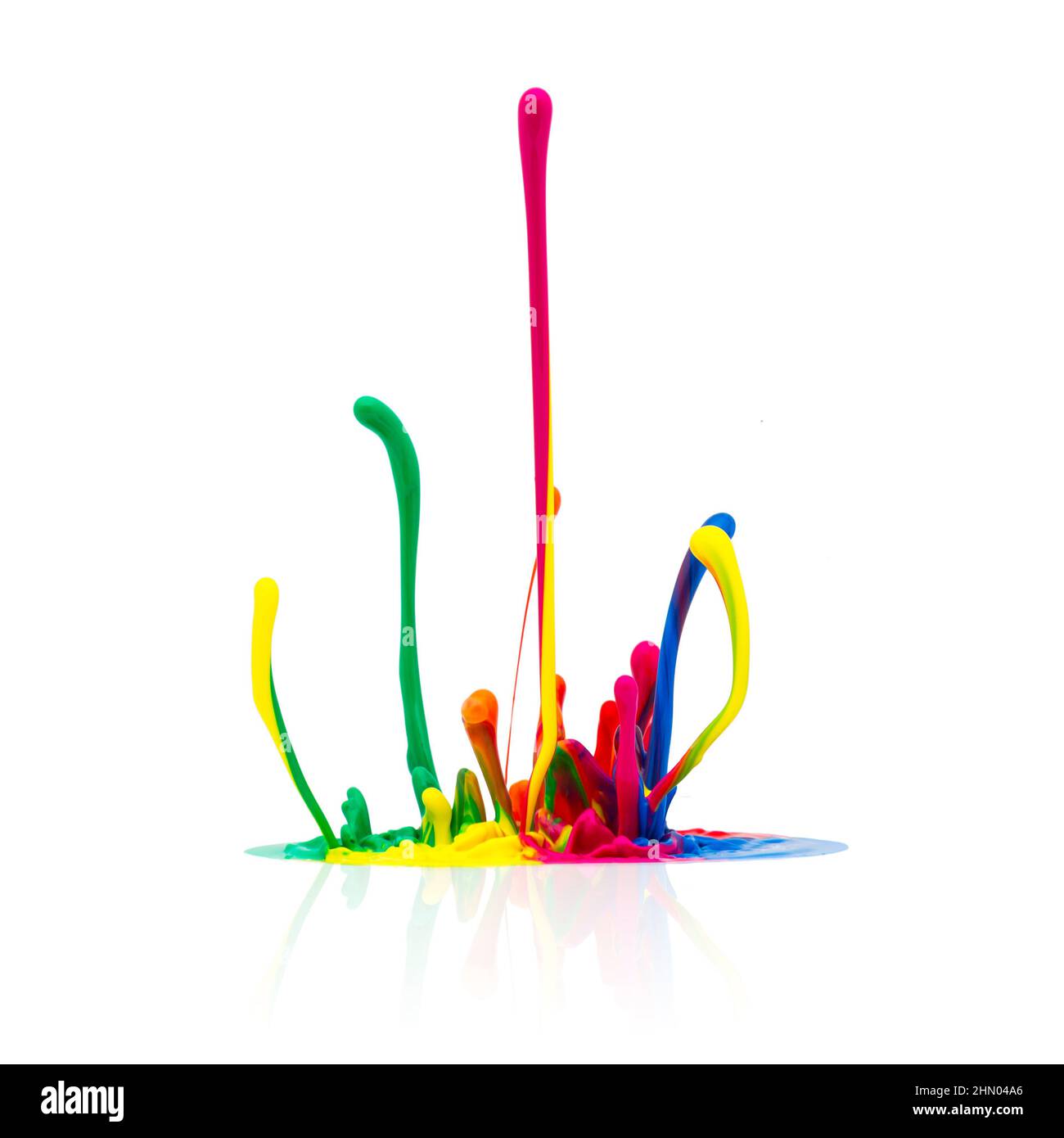 Colorful paint splash isolated on white Stock Photo - Alamy