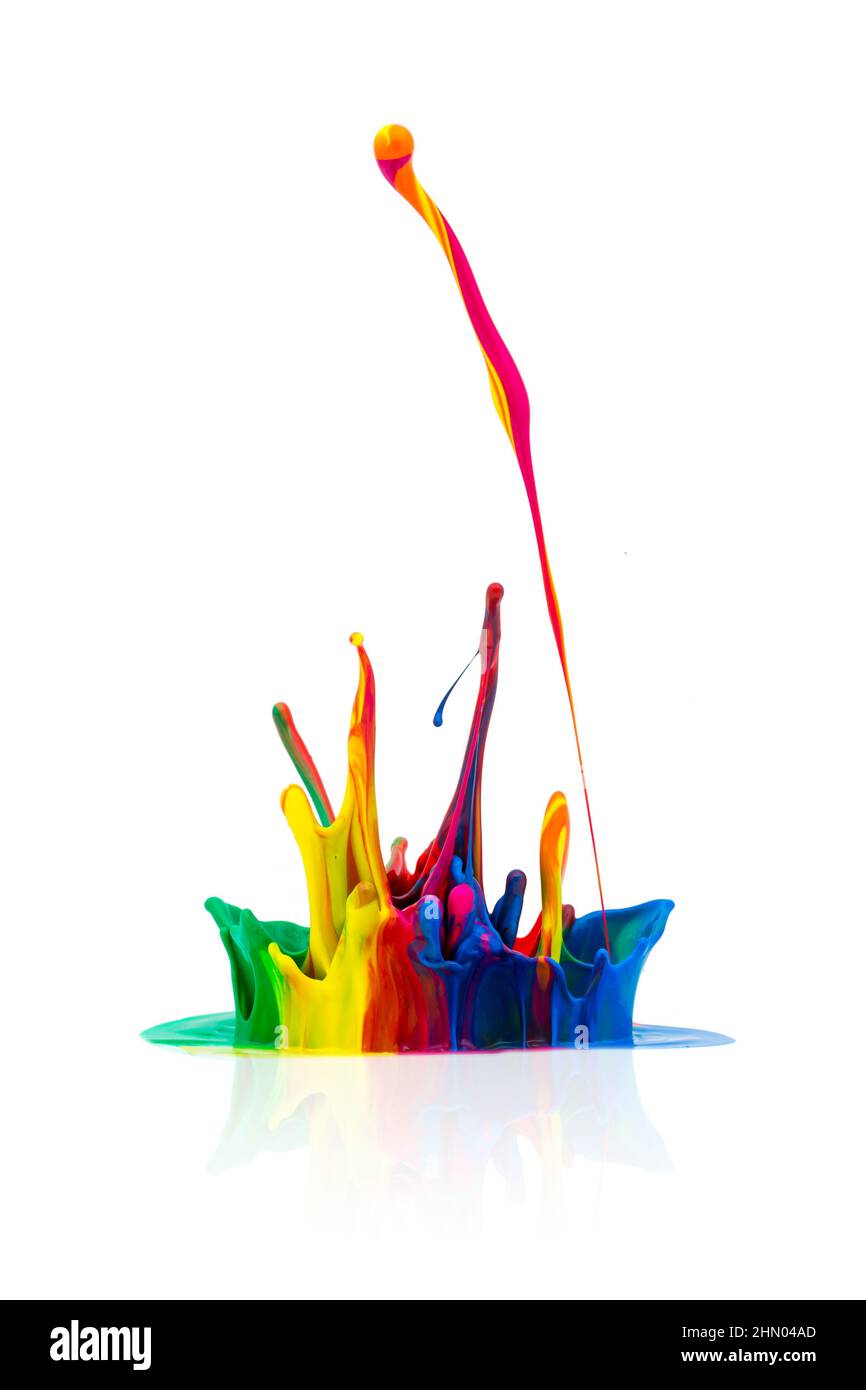 Colorful paint splashing Stock Photo - Alamy