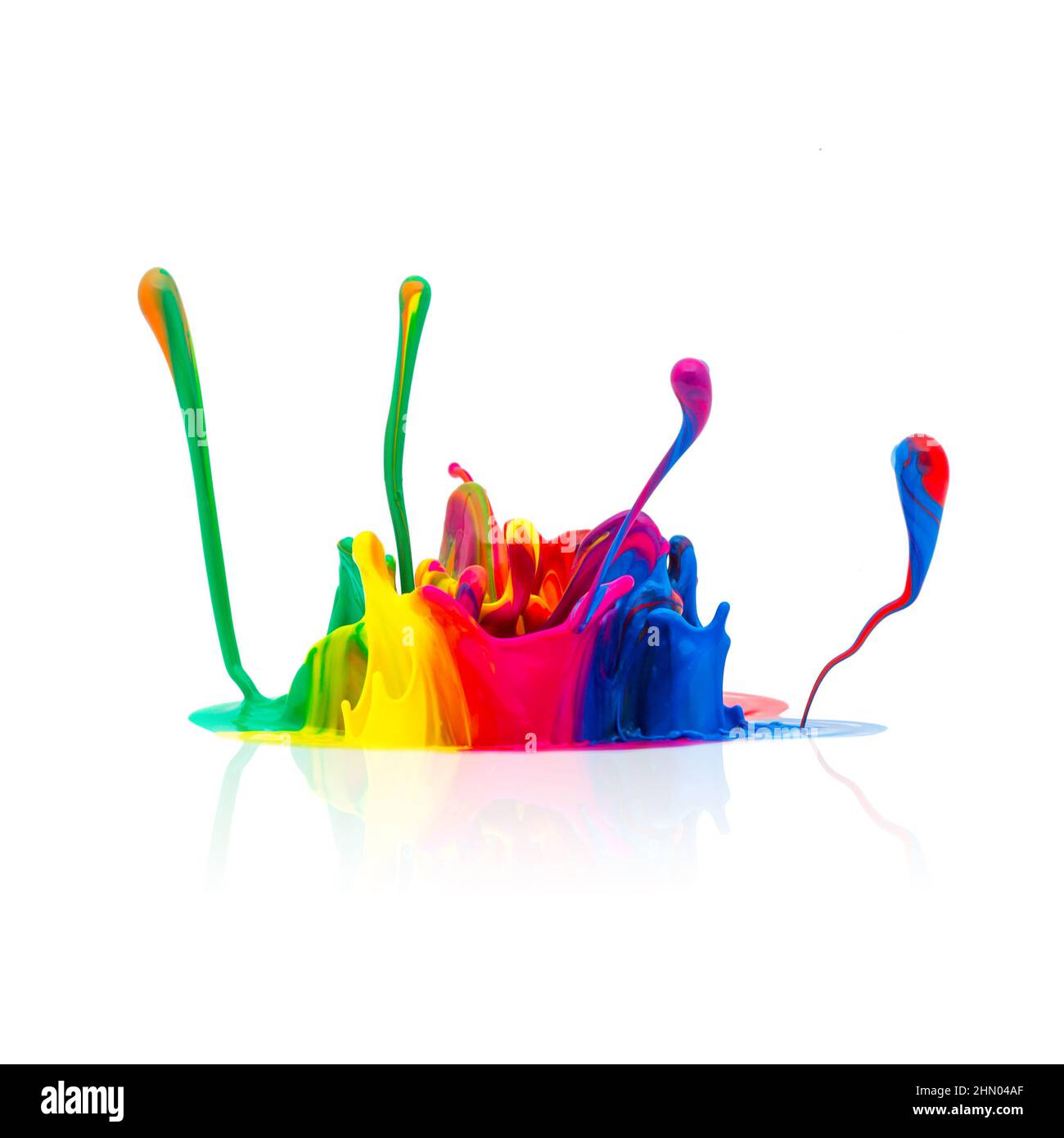 Colorful paint splash isolated on white Stock Photo - Alamy