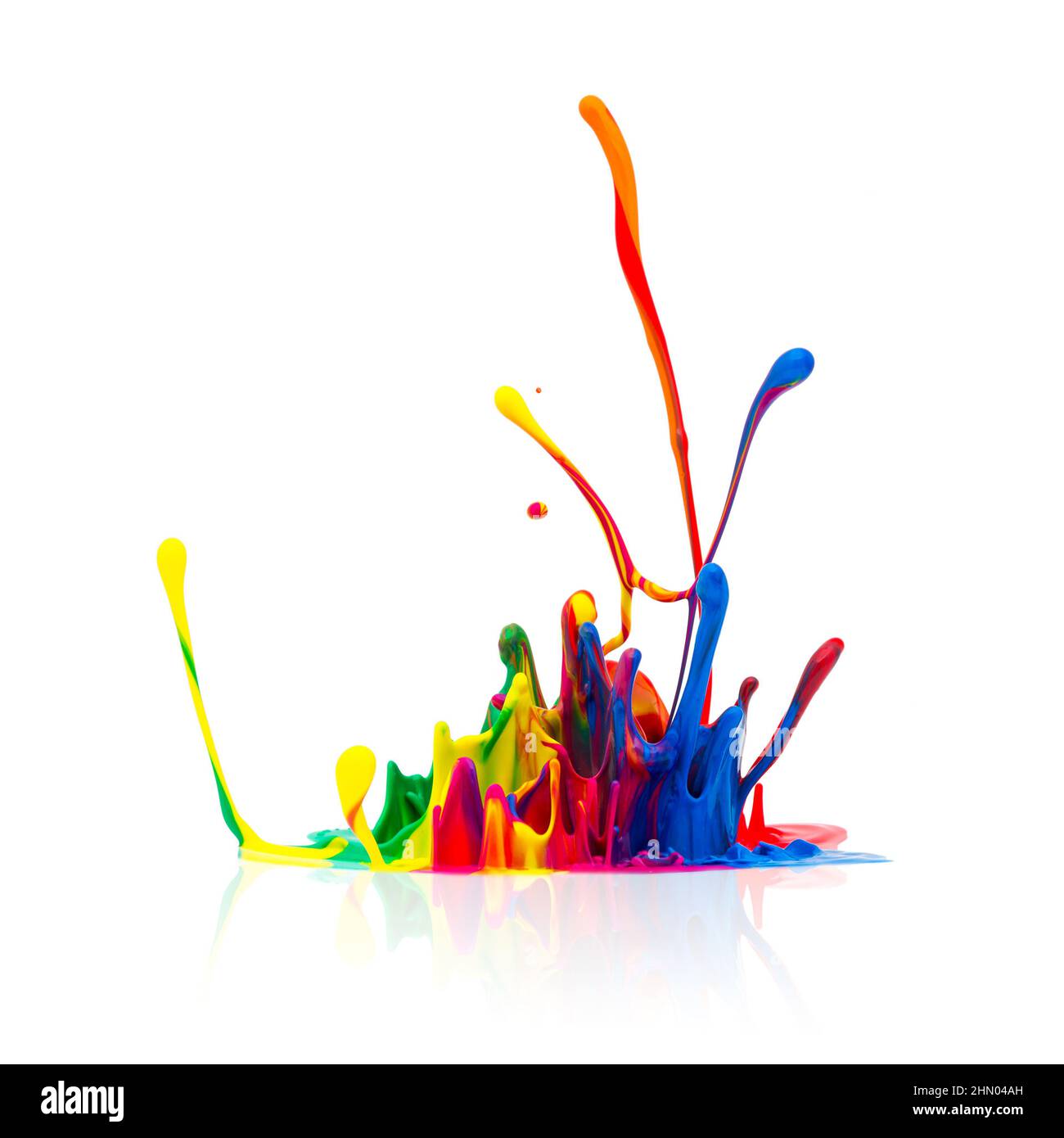 Colorful paint splash isolated on white Stock Photo - Alamy