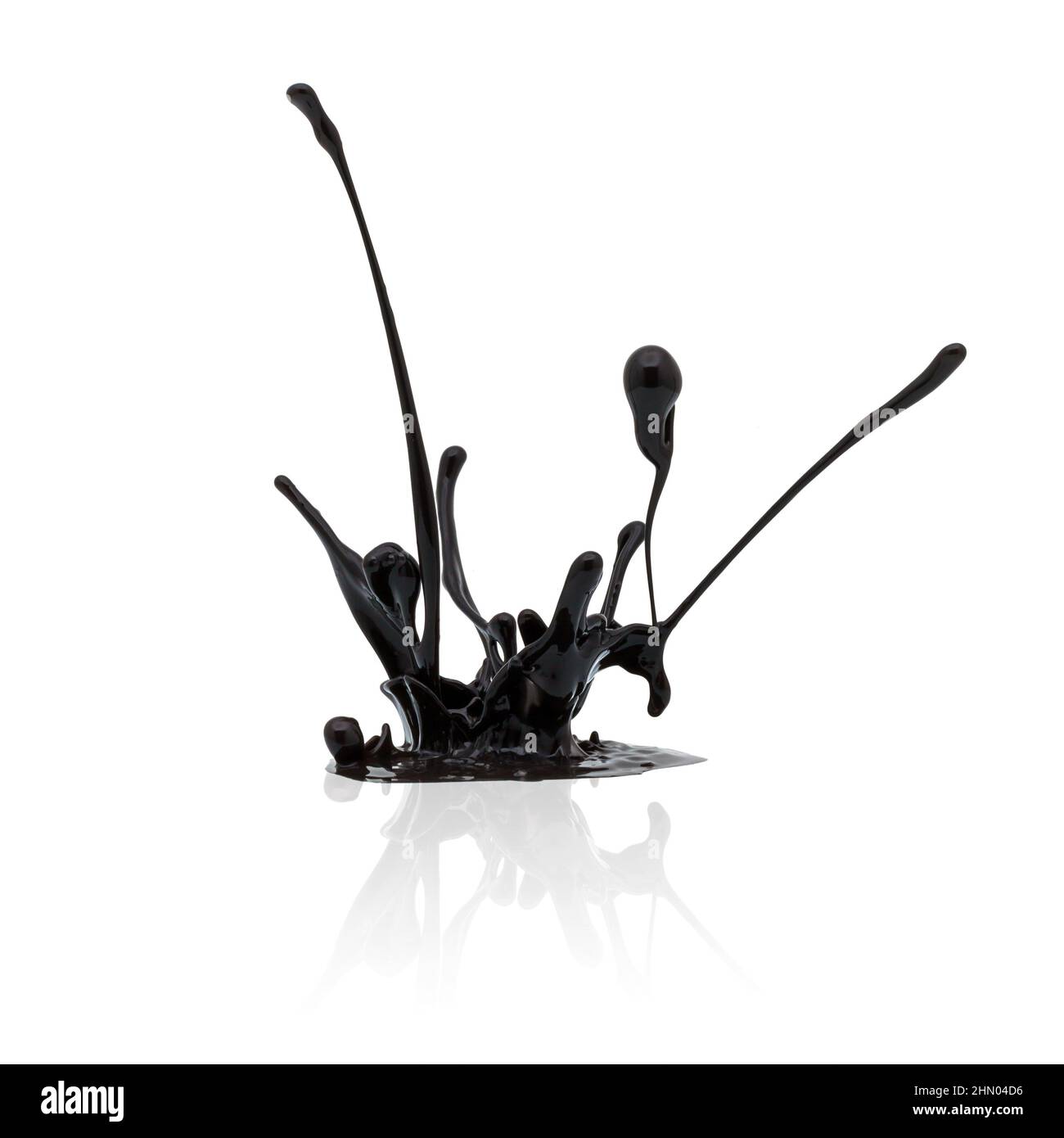 black paint splash on white Stock Photo - Alamy