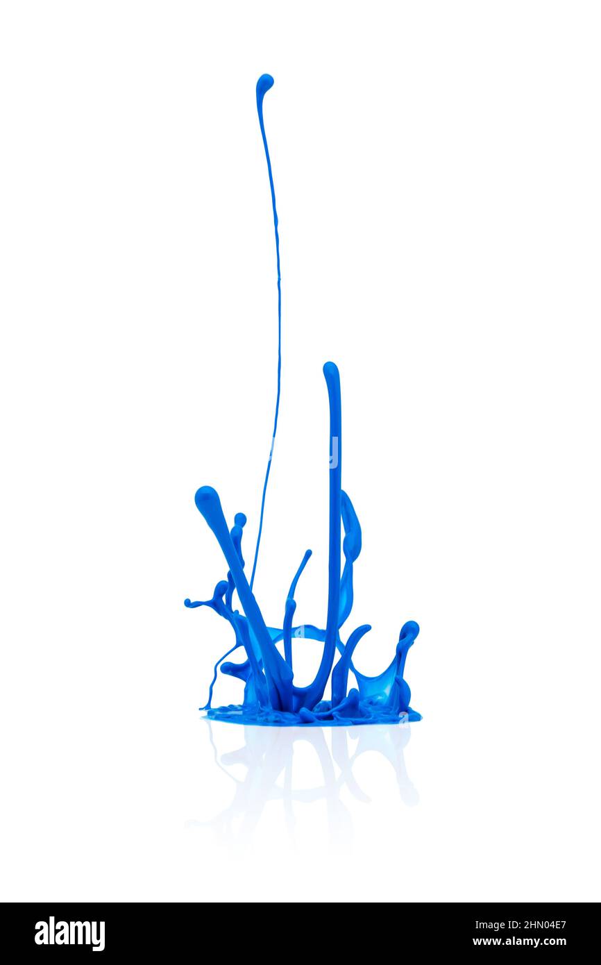 blue paint splash isolated on white Stock Photo - Alamy