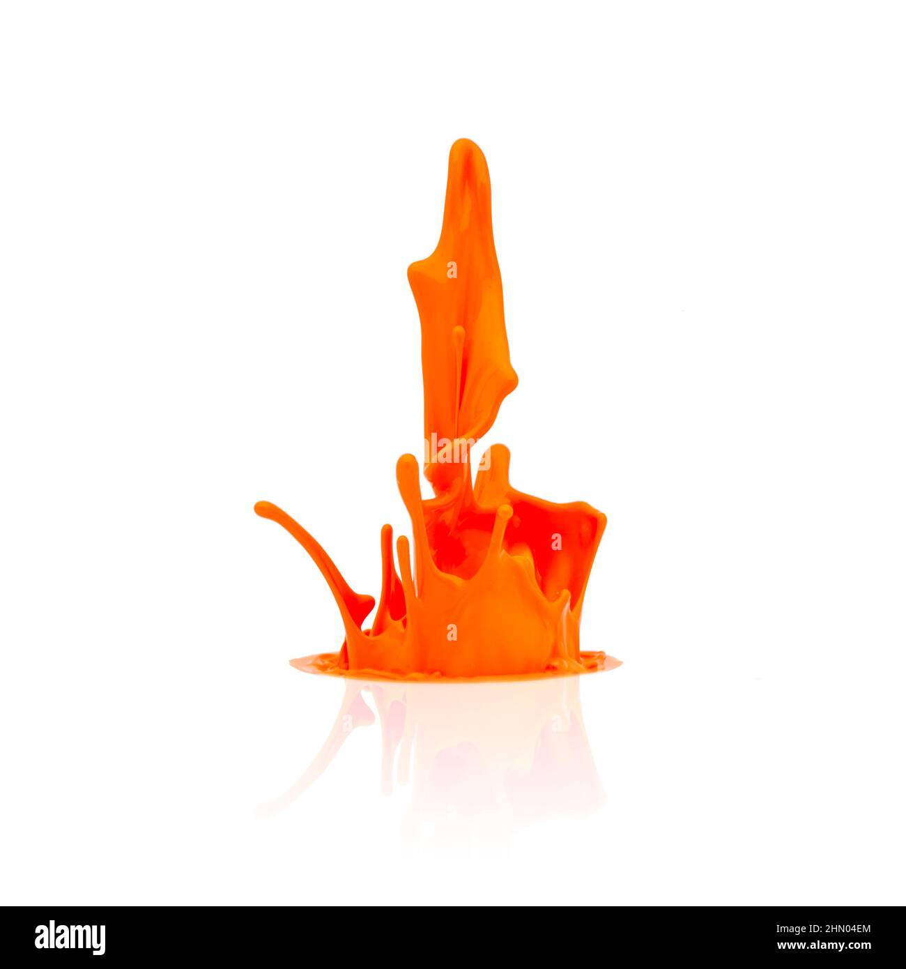 orange paint splash isolated on white Stock Photo - Alamy