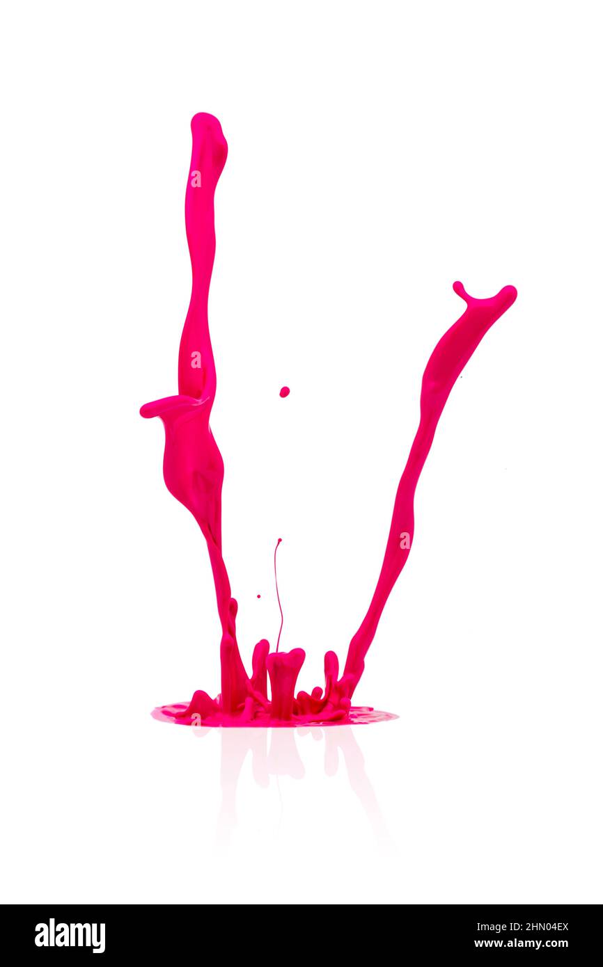 magenta paint splash isolated on white Stock Photo - Alamy