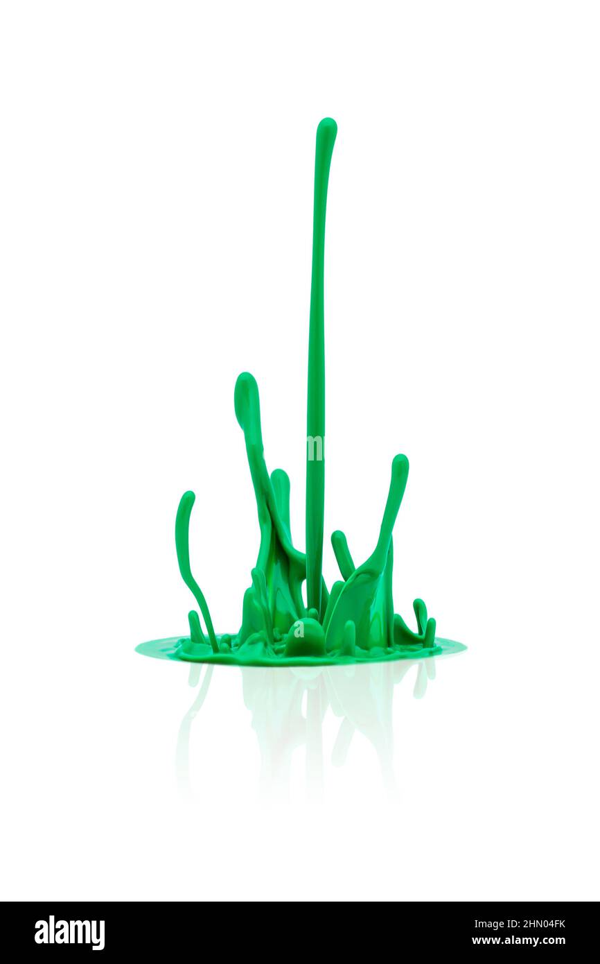 green paint splash isolated on white Stock Photo - Alamy