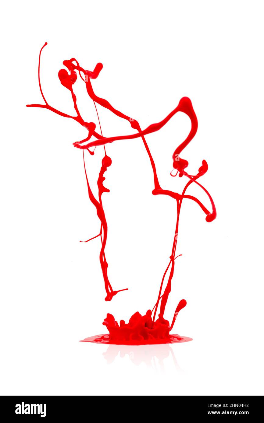 abstract red paint splash on white Stock Photo - Alamy