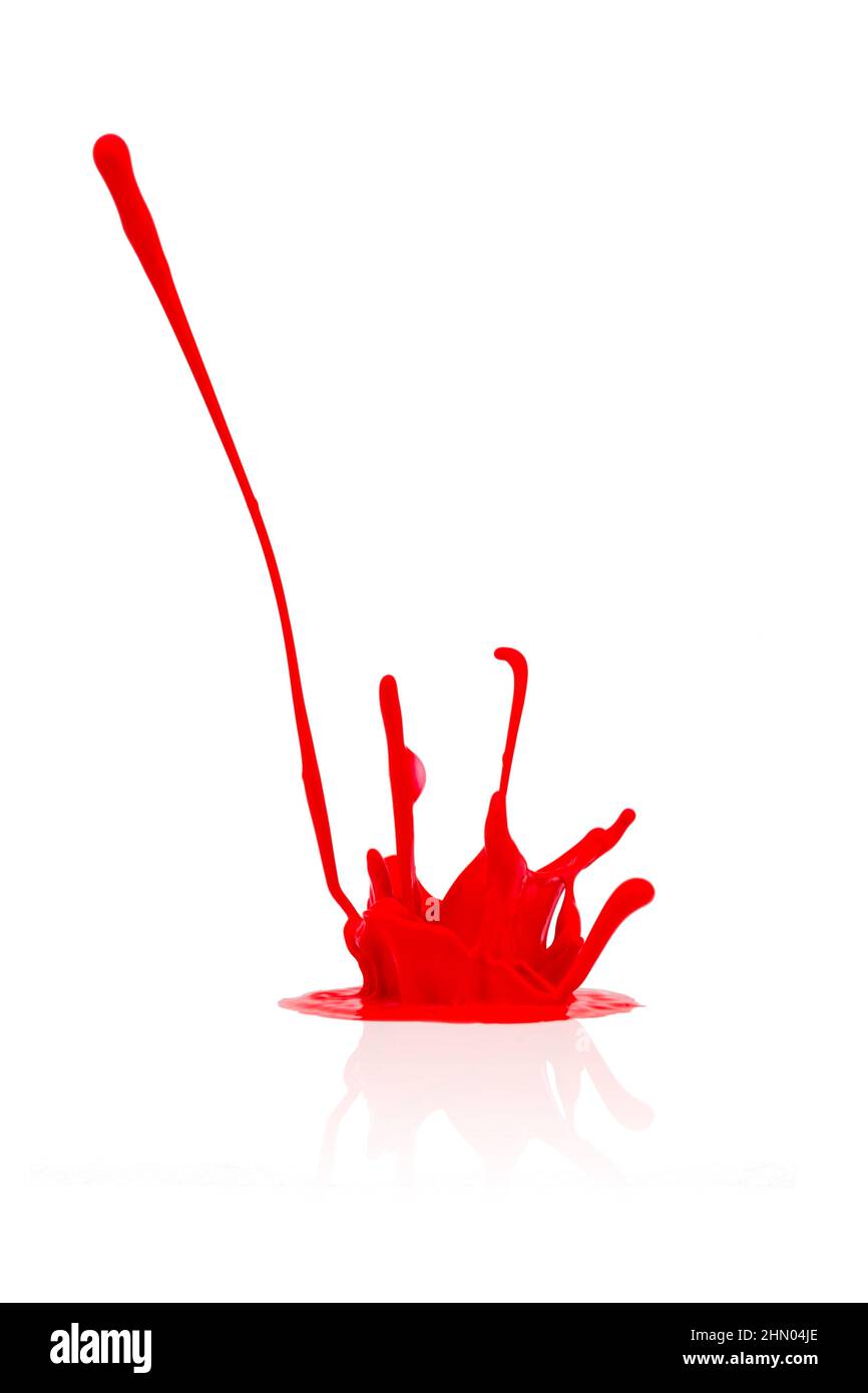 red paint splash isolated on white Stock Photo - Alamy