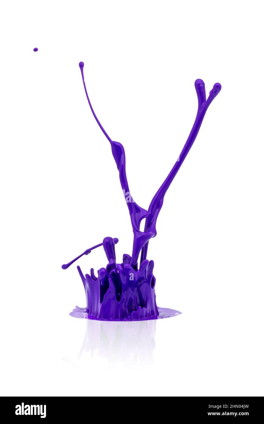 purple paint splash on white Stock Photo - Alamy