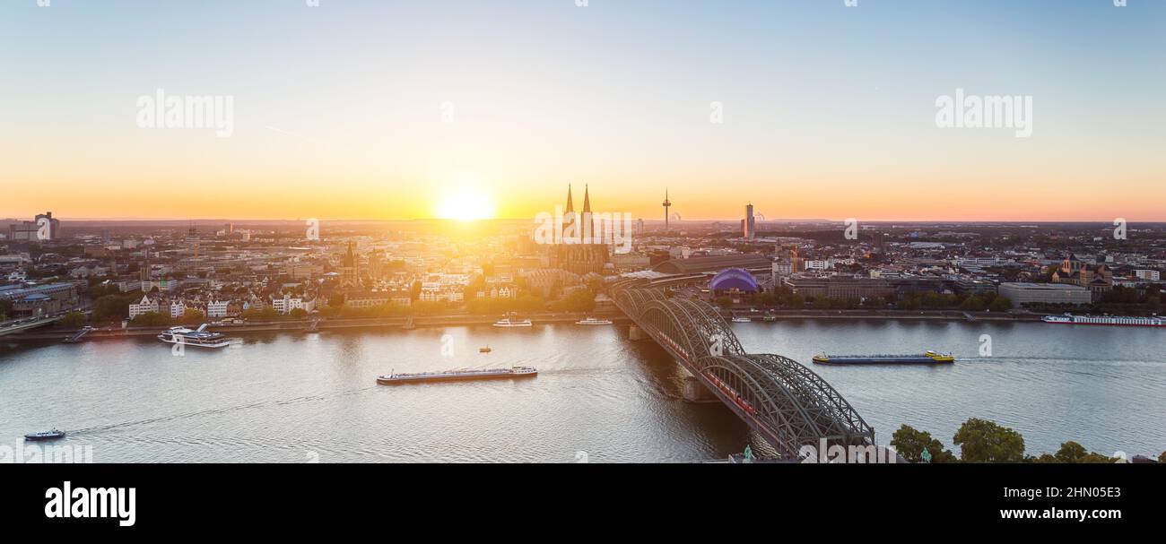 Cologne skyline at sunset Stock Photo - Alamy