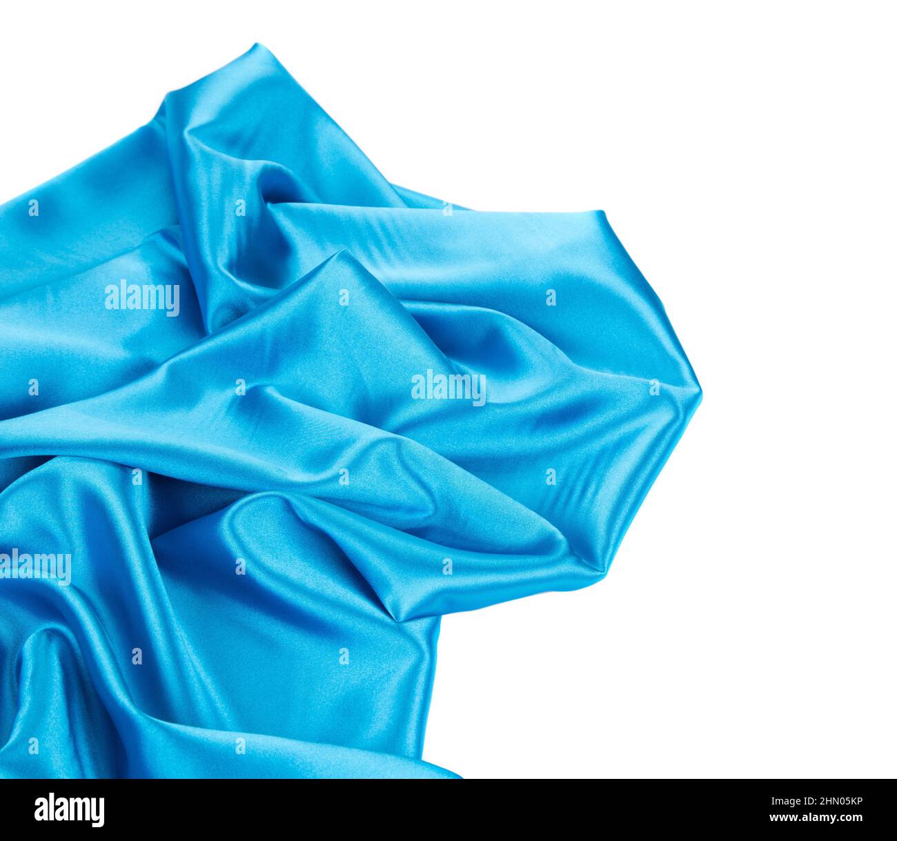 Soft folds of deep blue silk cloth texture. Whole background Stock Photo - Alamy