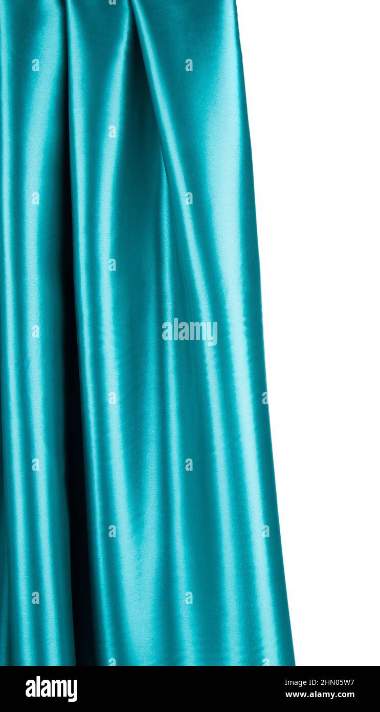 Soft folds of blue silk cloth texture. Whole background Stock Photo - Alamy