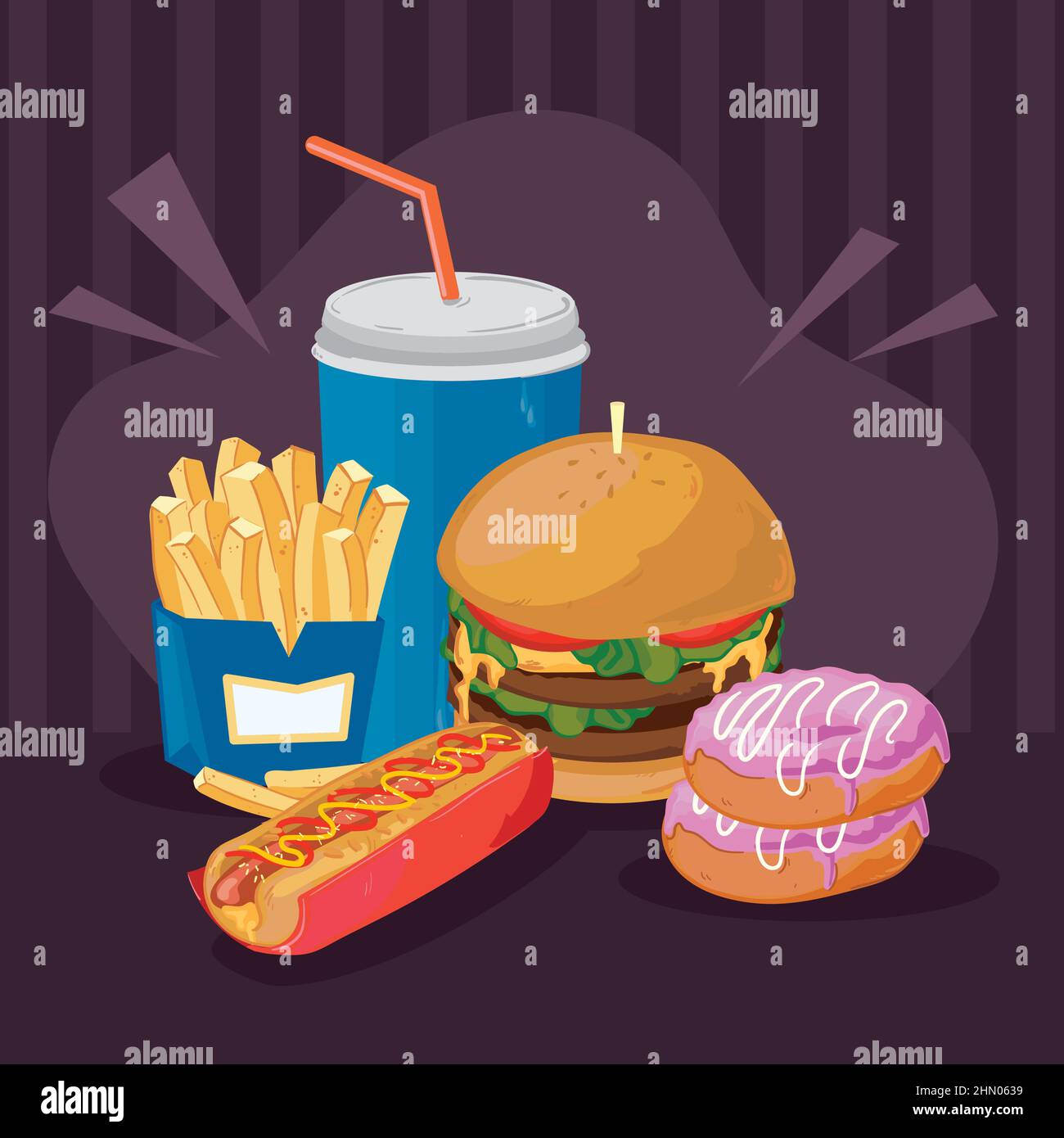 poster of fast foods plates Stock Vector Image & Art - Alamy