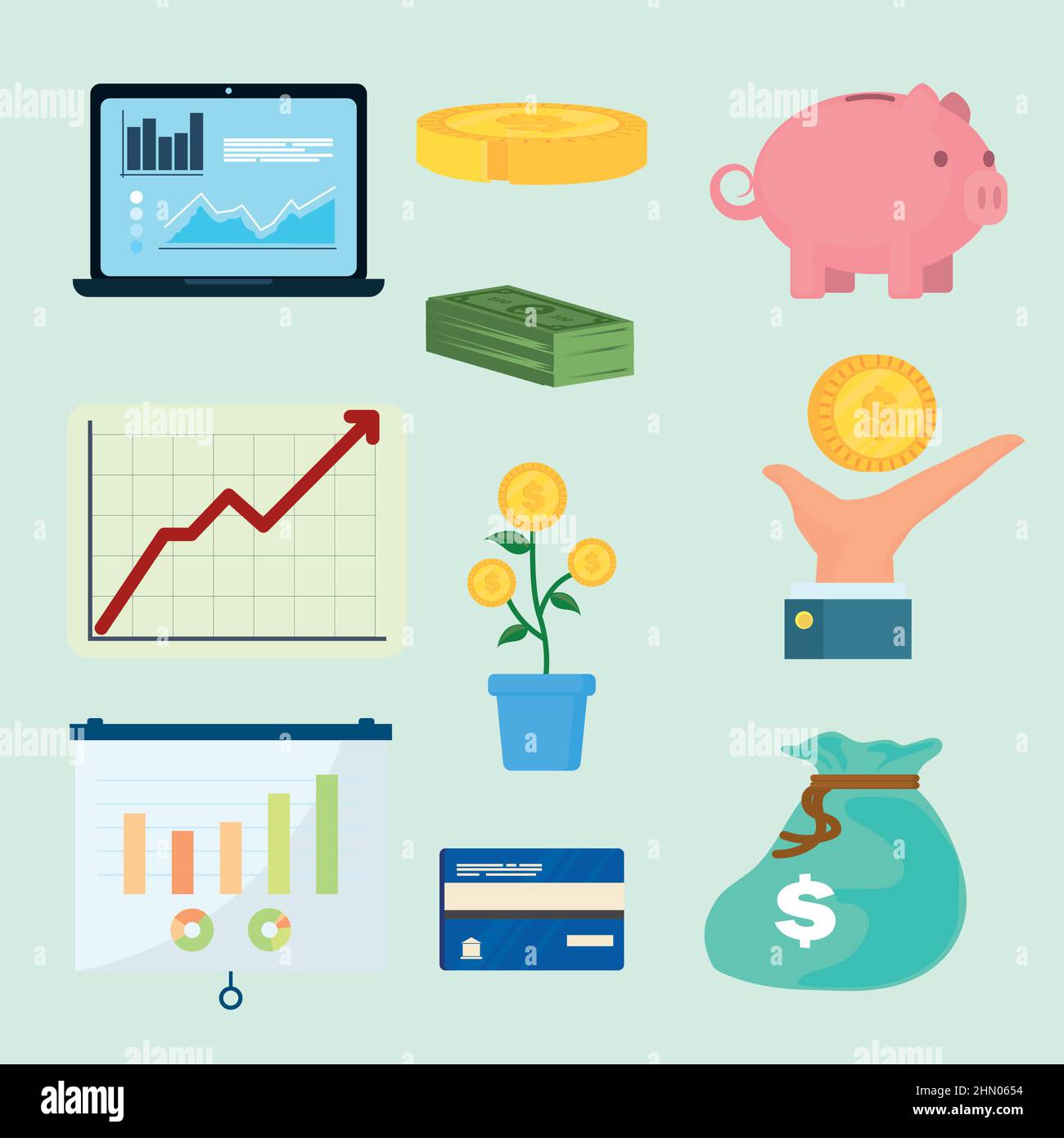 set of ten business items Stock Vector Image & Art - Alamy