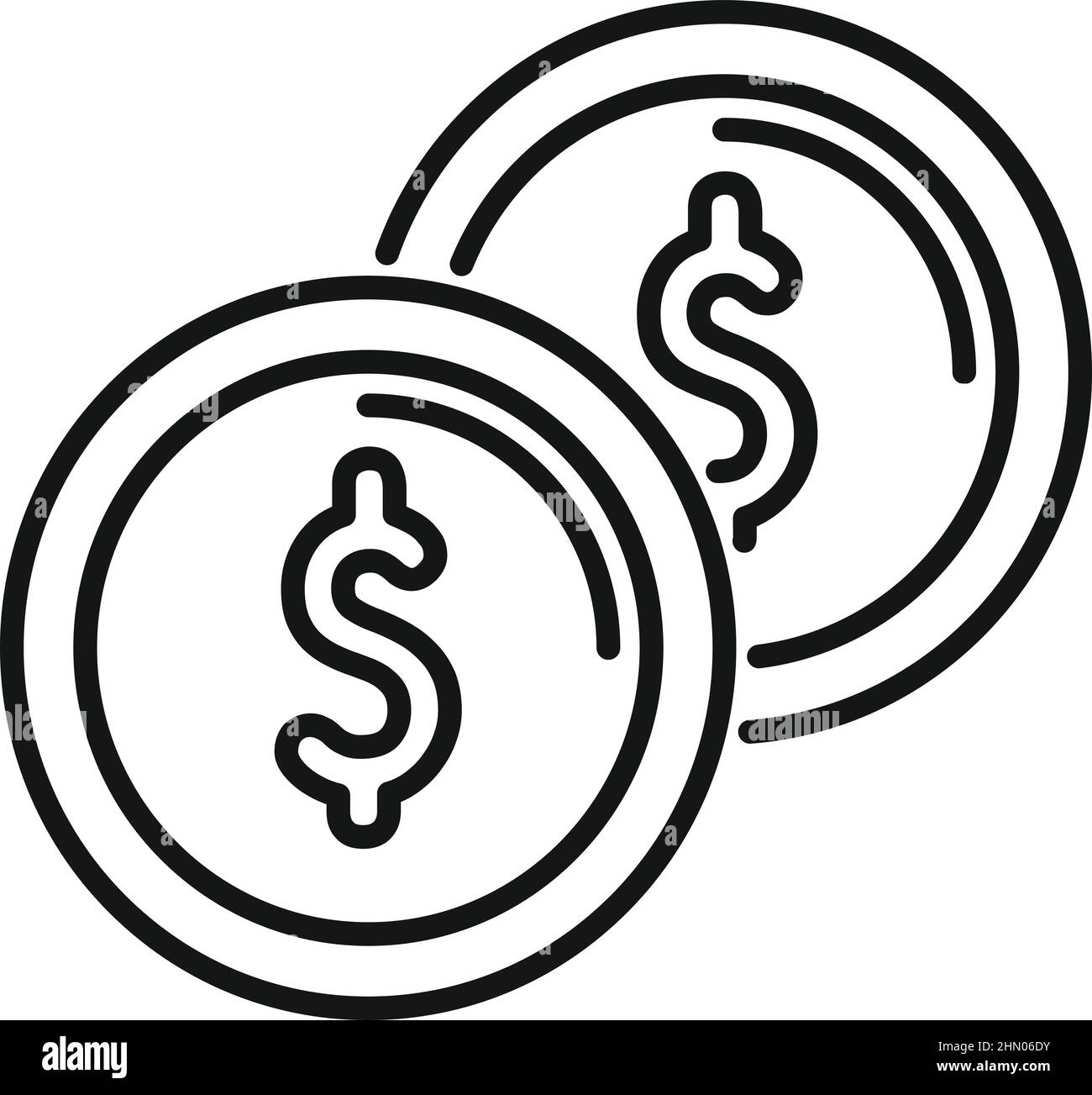 Gold coin auction icon outline vector. Competition process Stock Vector ...