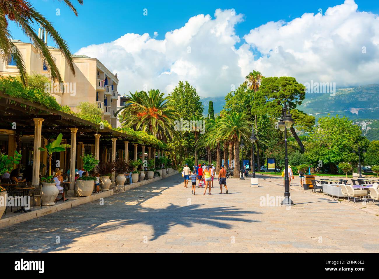 View street in old district of budva hi-res stock photography and ...