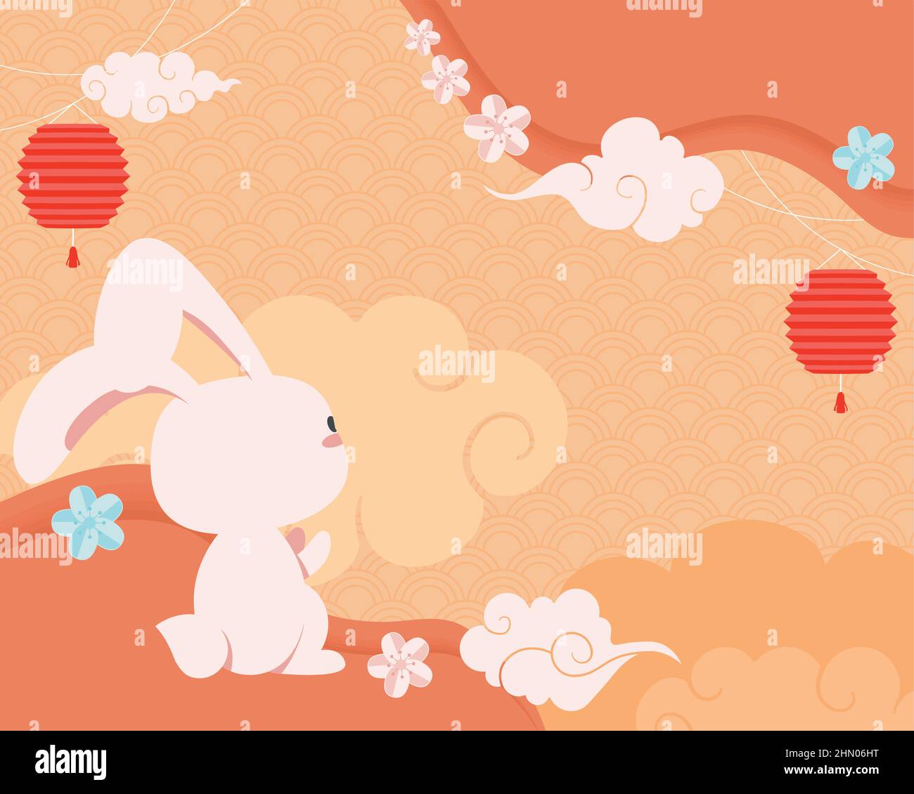 rabbit in the sky chinese moon festival Stock Vector Image & Art - Alamy