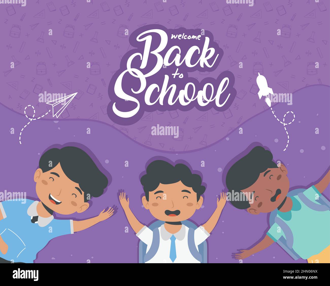 lettering and students boys characters Stock Vector Image & Art - Alamy