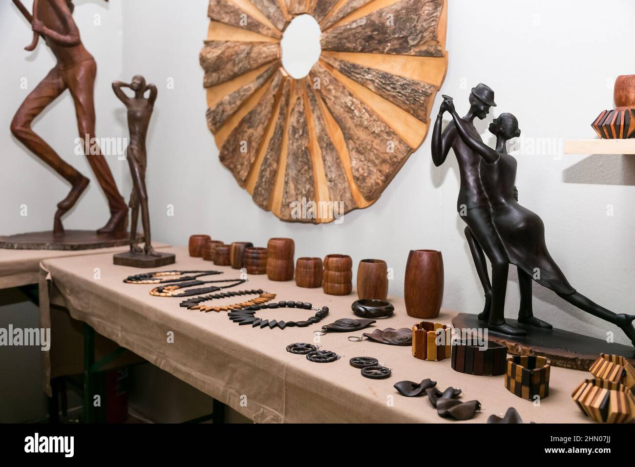 Items on display at exhibitor stand at a handmade design fair in ...