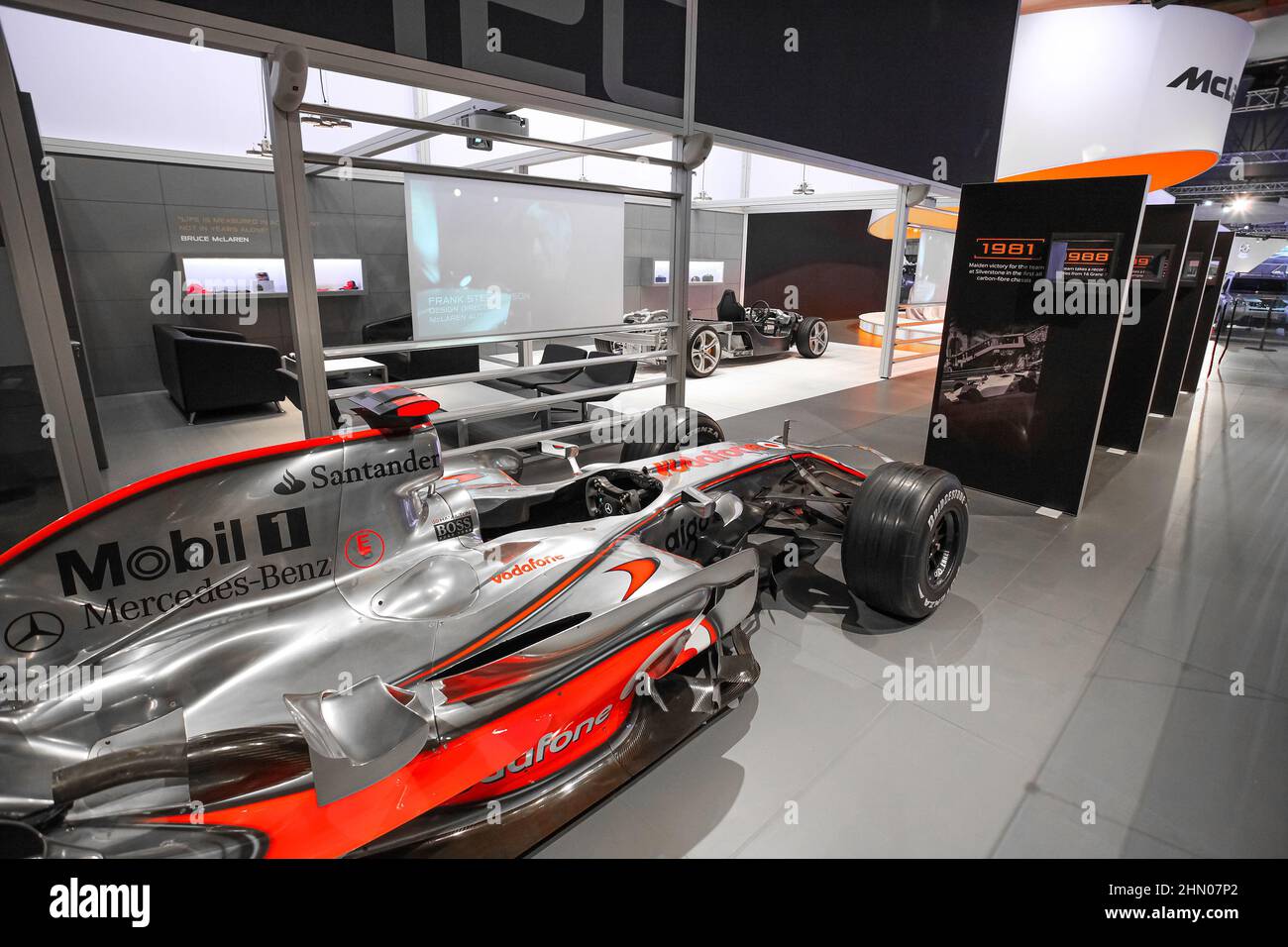 McLaren Formula One Racing Car on display at McLaren motor show ...