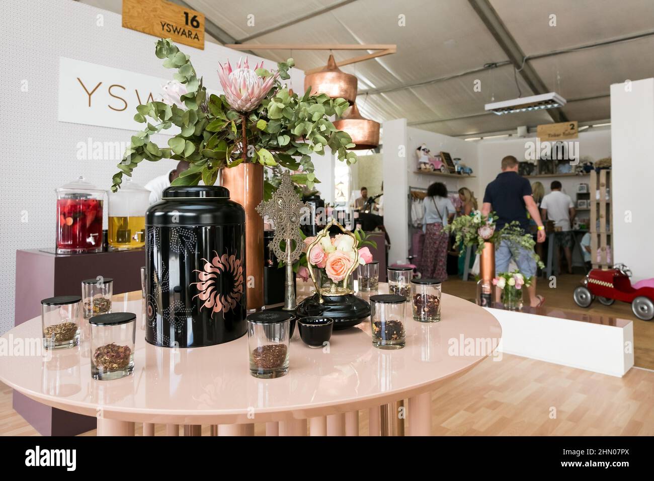 Items on display at exhibitor stand at a handmade design fair in ...