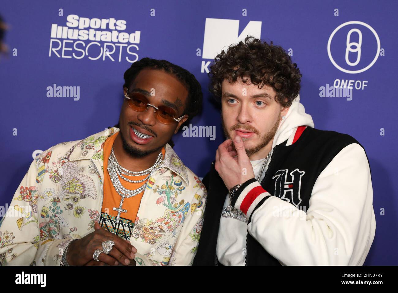 Quavo and Jack Harlow arrive at Sports Illustrated The Party x Palm ...