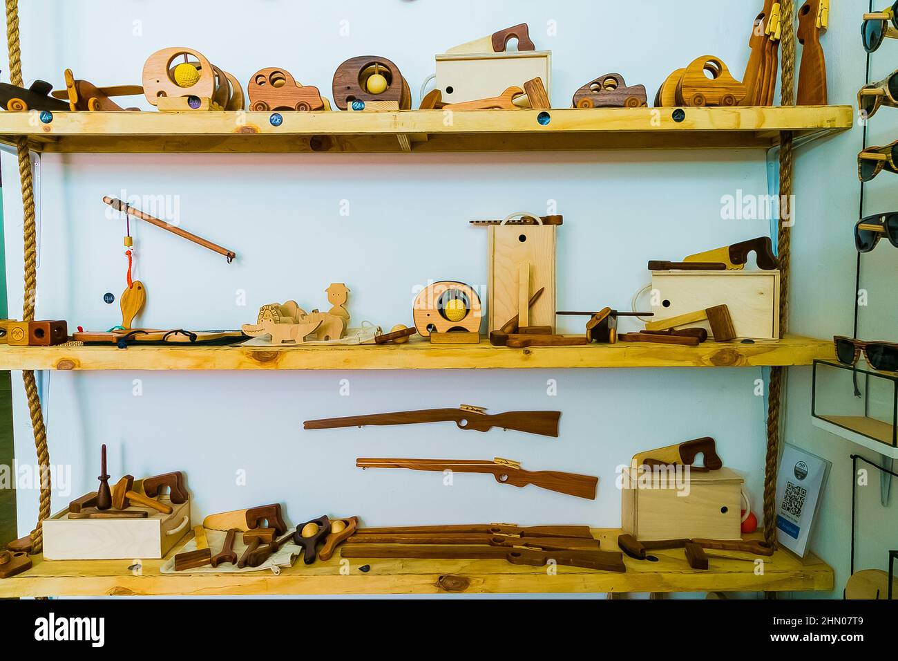 Items on display at an exhibitor stand at a handmade design fair in Johannesburg, South Africa ...