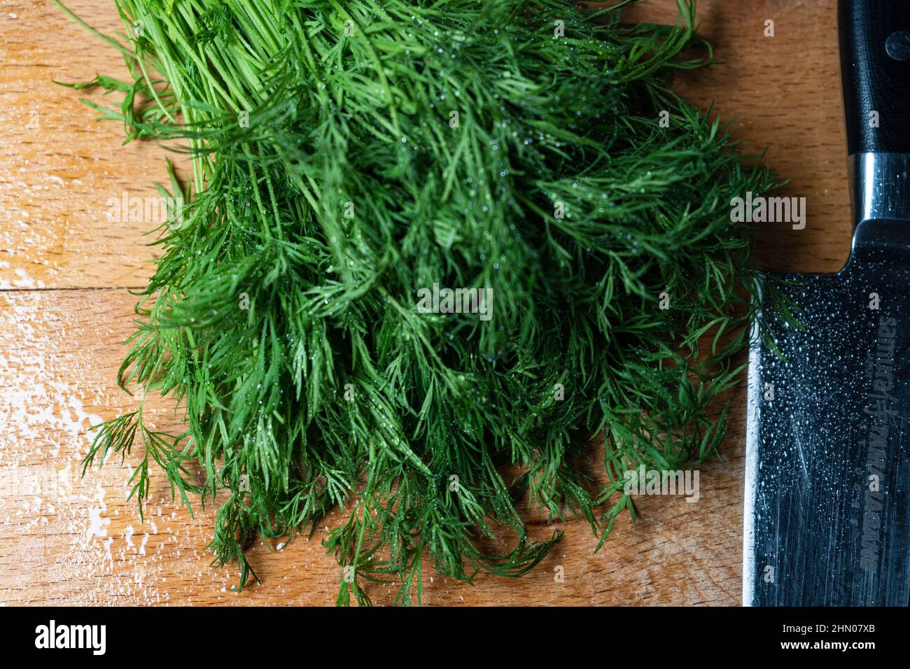 Dill close-up, herb spice for flavoring food. Dill is an annual ...