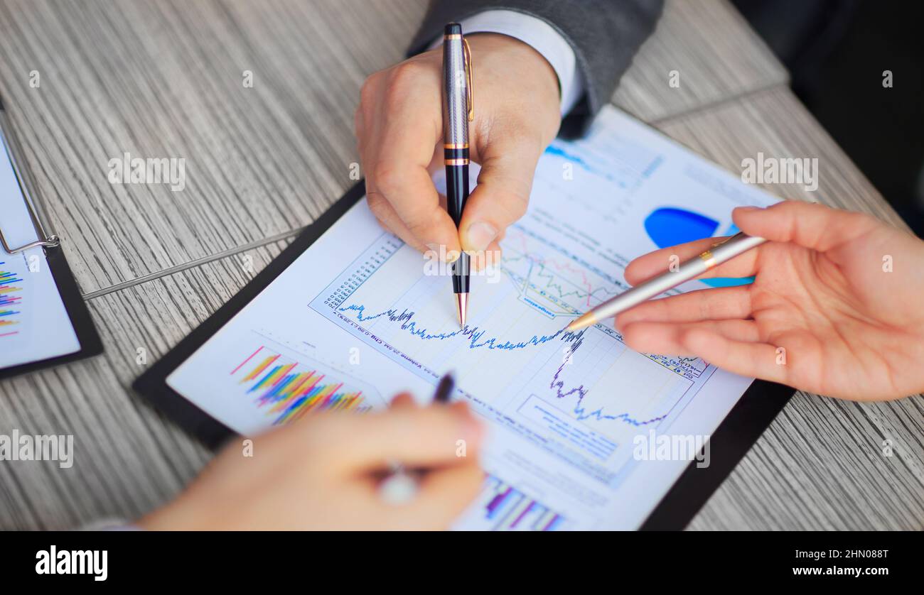 Graphical analysis graph which lies on the Desk in the office Stock ...