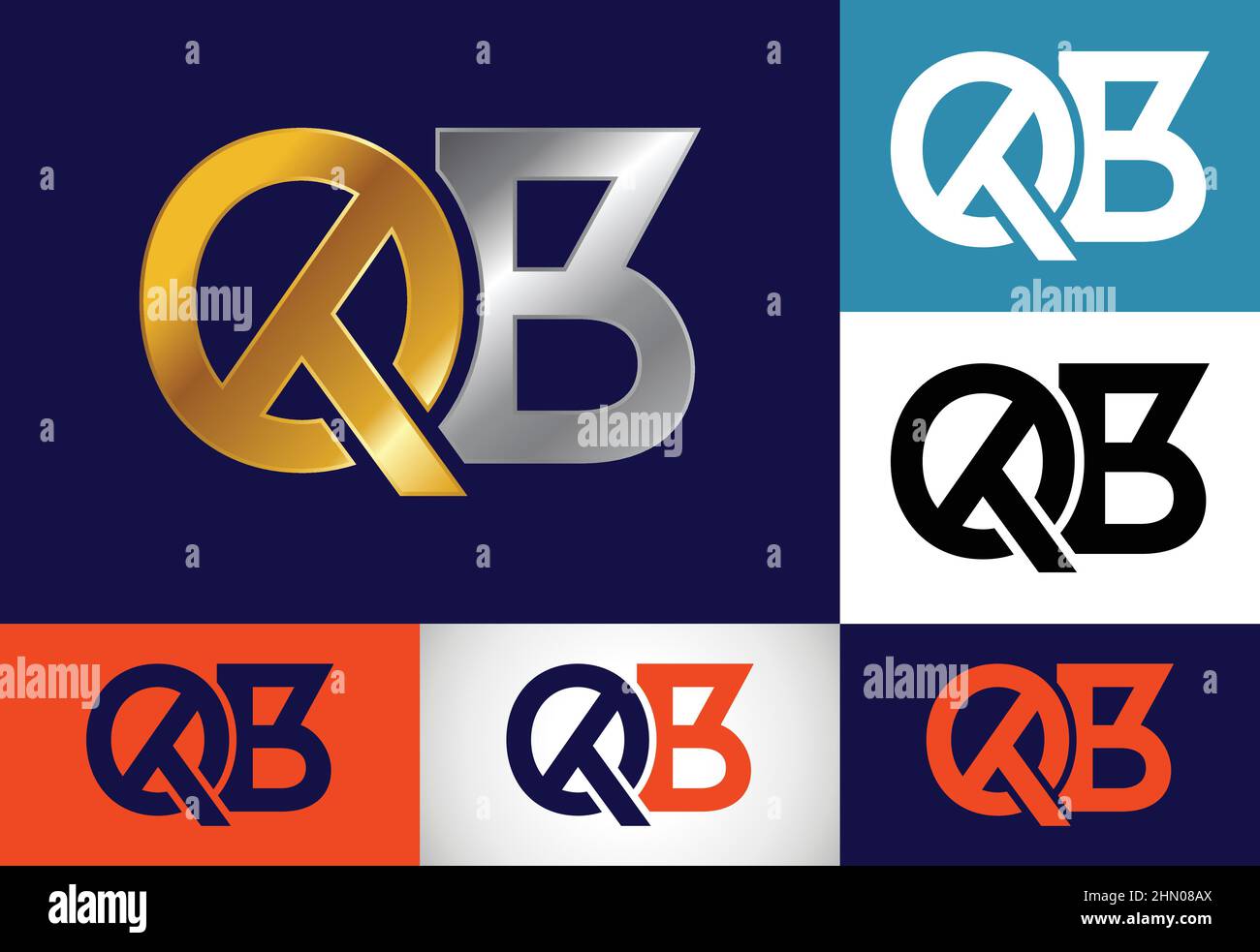Initial Monogram Letter Q B Logo Design Vector Template. QB Letter Logo ...