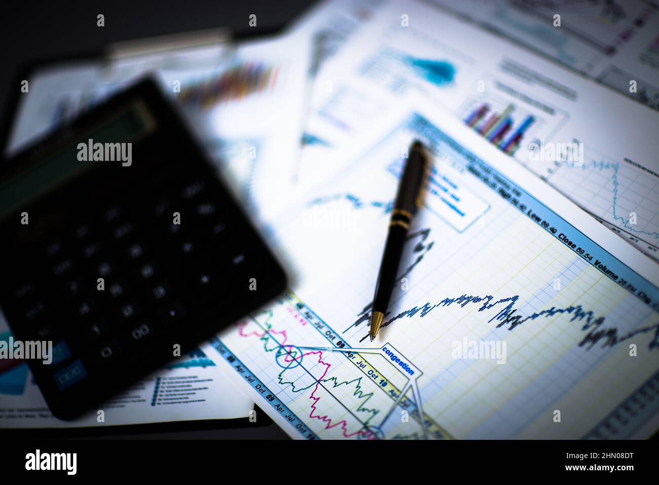 Business graph analysis report. Accounting Stock Photo - Alamy