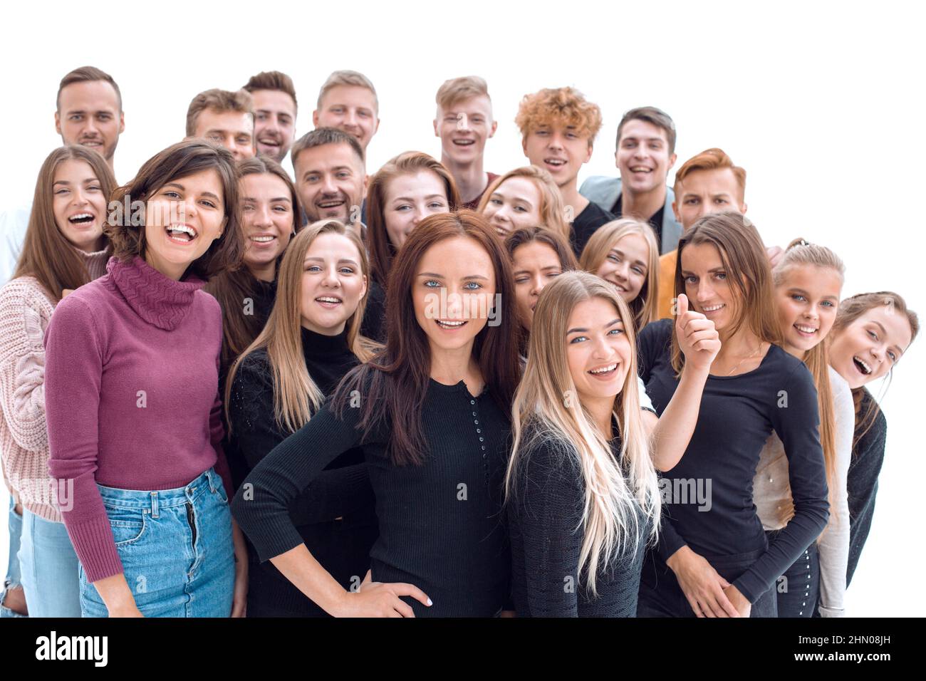 close up. many confident young people standing together Stock Photo - Alamy