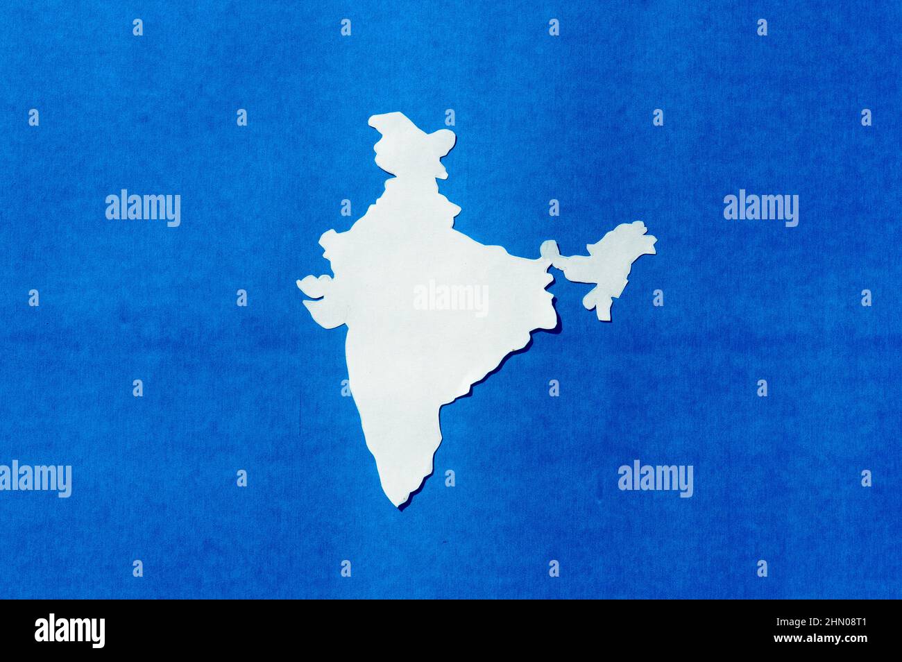 Paper cut India map isolated on Blue background Stock Photo - Alamy