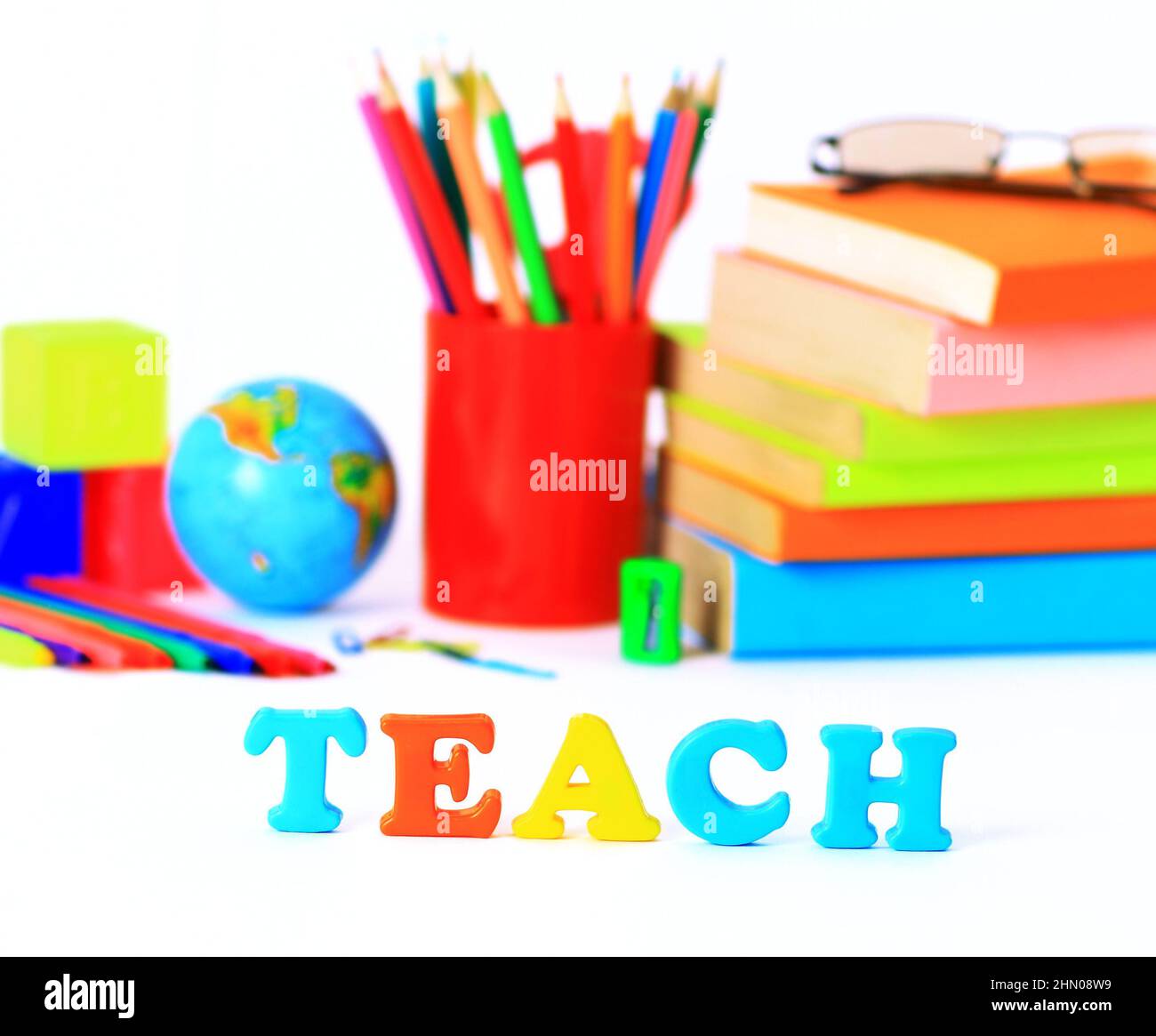 School supplies. The main word Stock Photo - Alamy