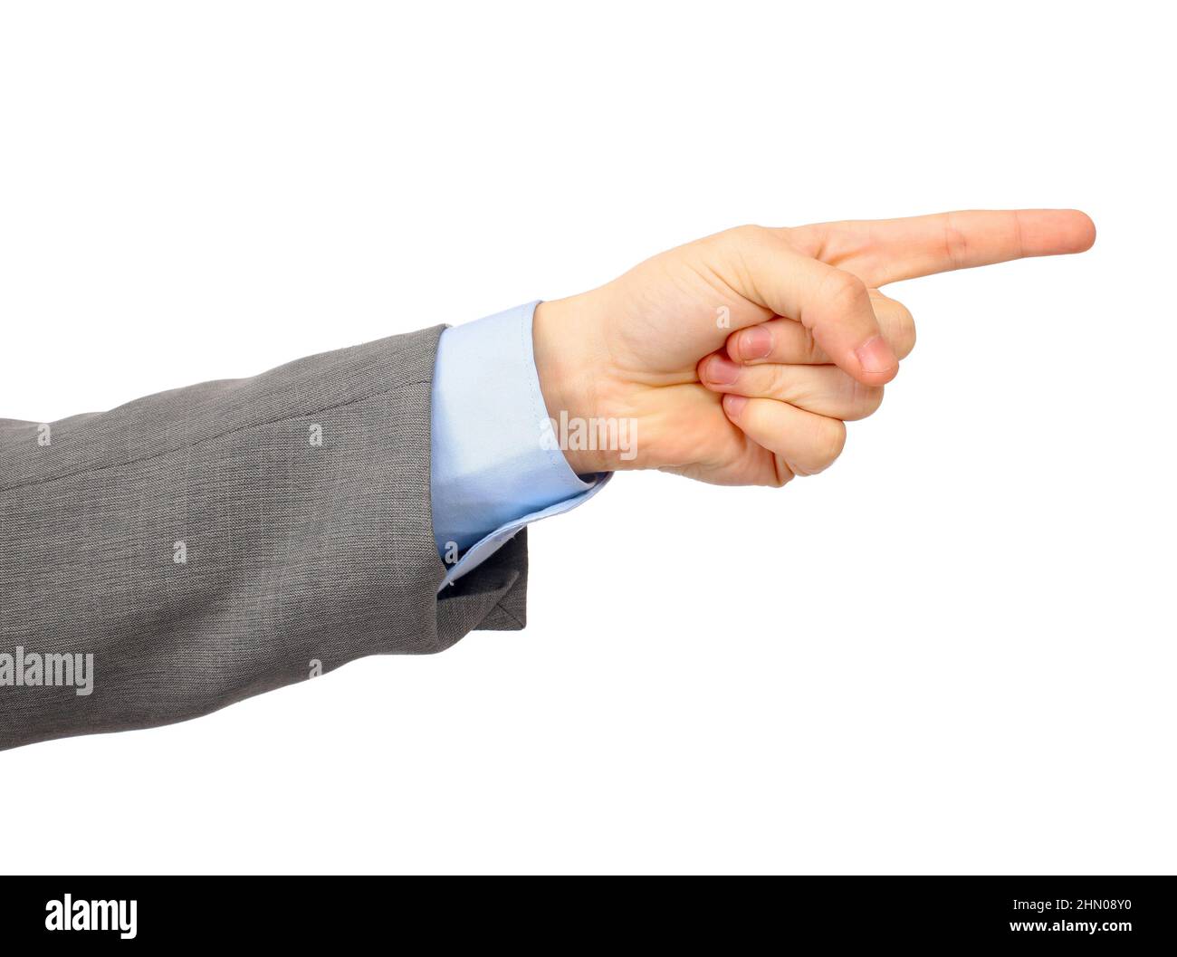 Office hand indicates. Isolated on white background Stock Photo - Alamy