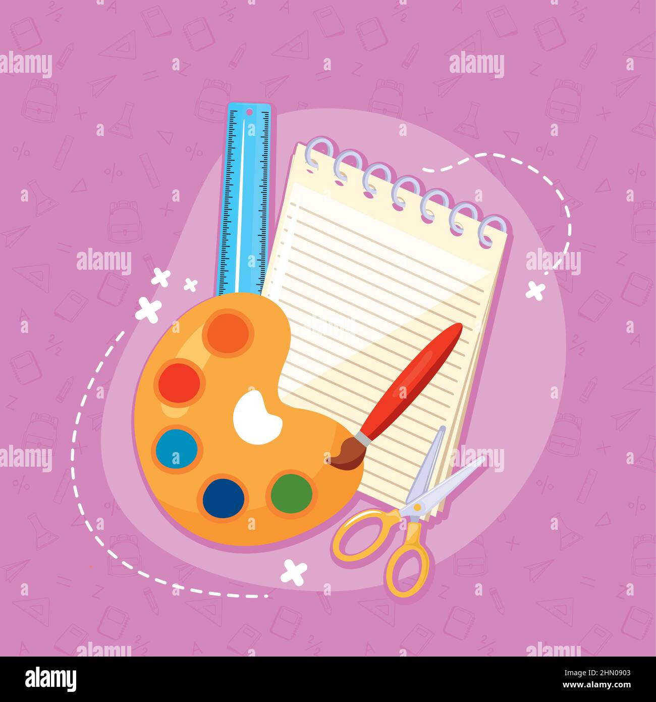 paint palette of back to school Stock Vector Image & Art - Alamy