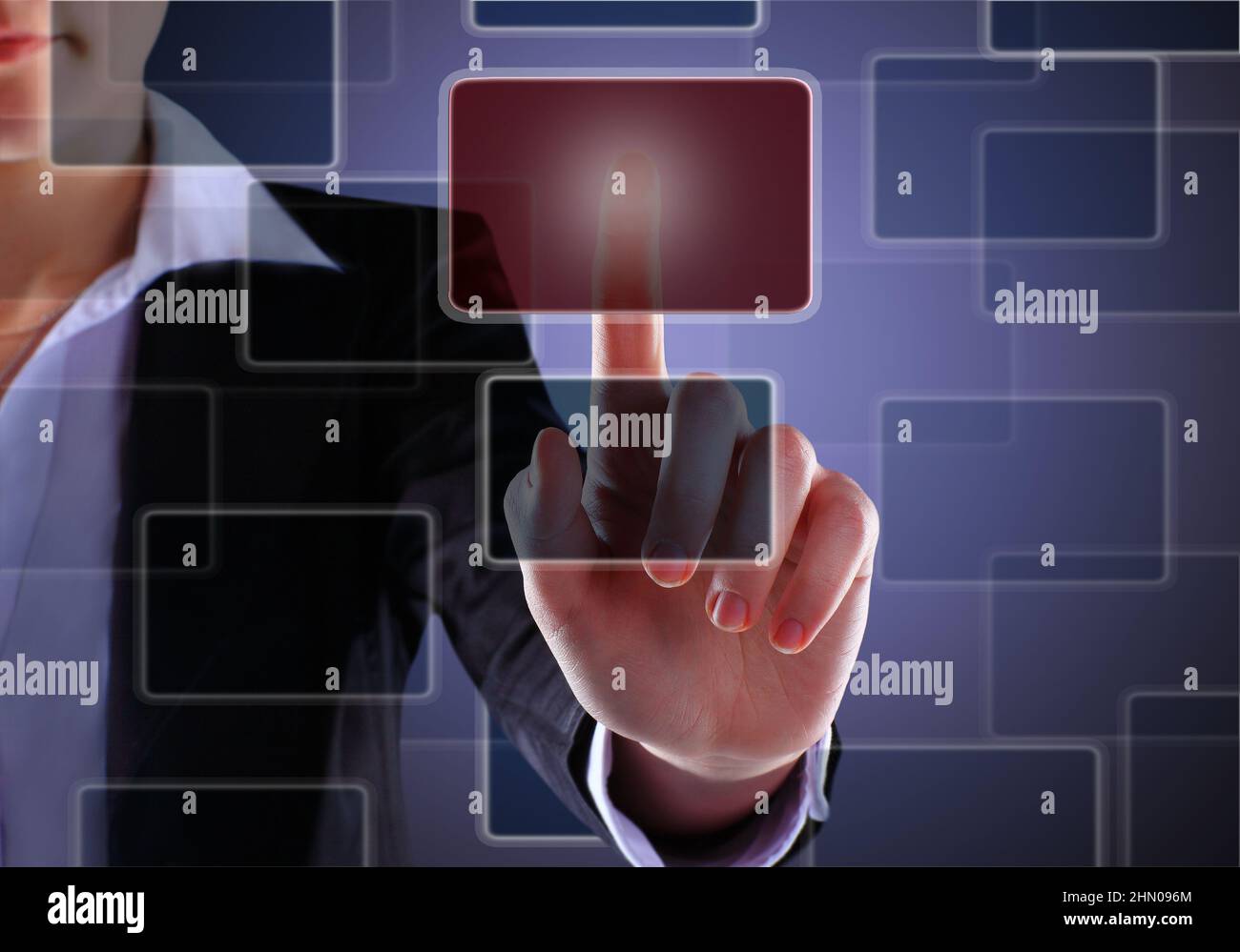 woman hand pressing one of the buttons Stock Photo - Alamy