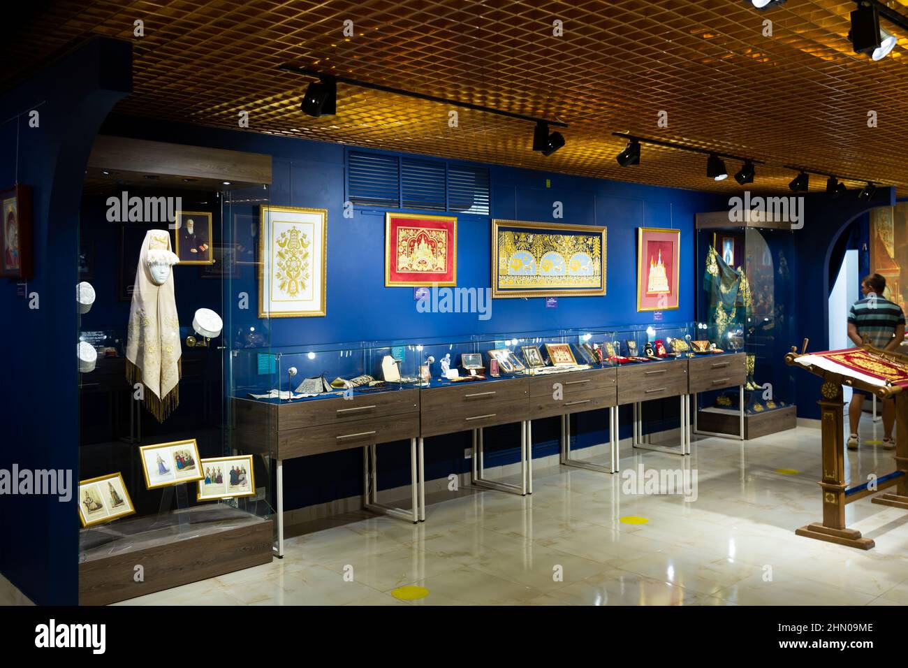 Exhibits in Goldwork Embroidery Museum in Torzhok Stock Photo - Alamy