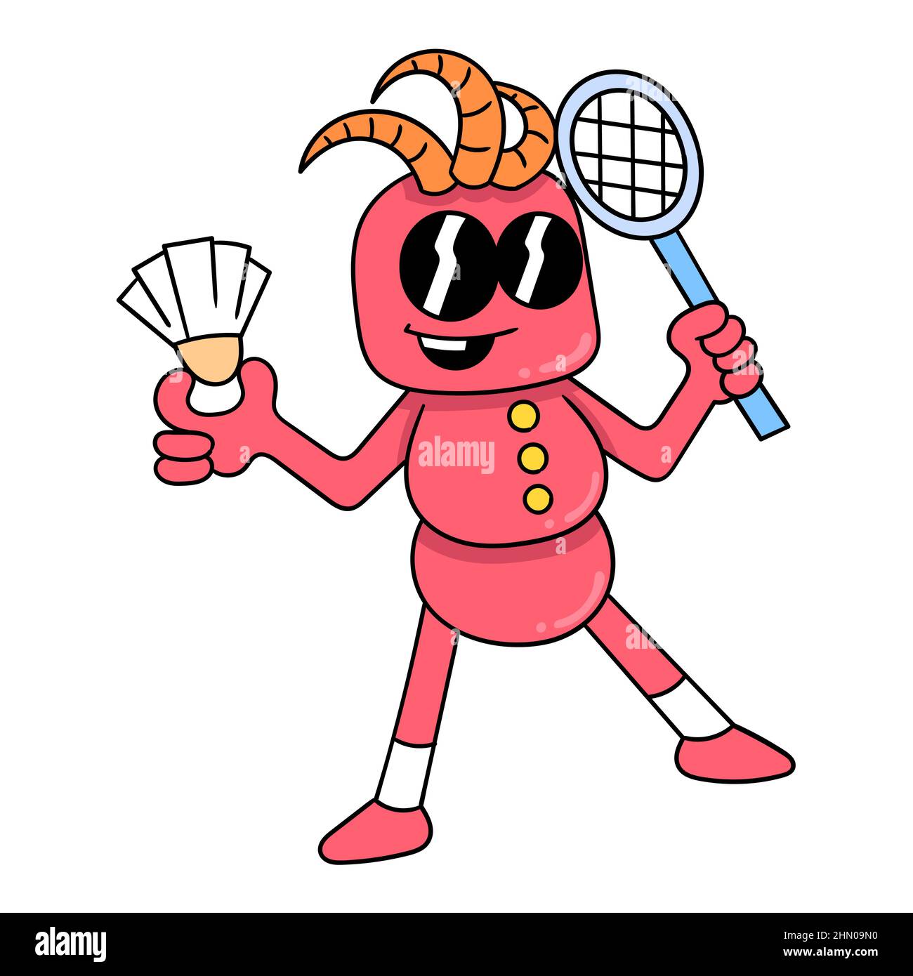 monsters playing badminton Stock Vector Image & Art - Alamy