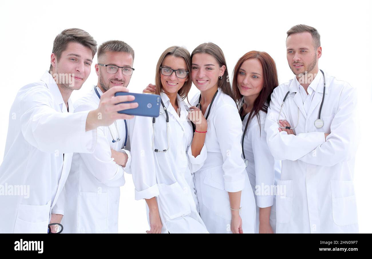 group of successful young doctors taking selfies Stock Photo - Alamy