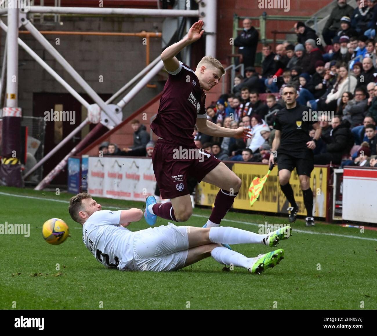 Tynecastle Park Edinburgh.Scotland UK.12TH Feb 22 Heart of Midlothian ...