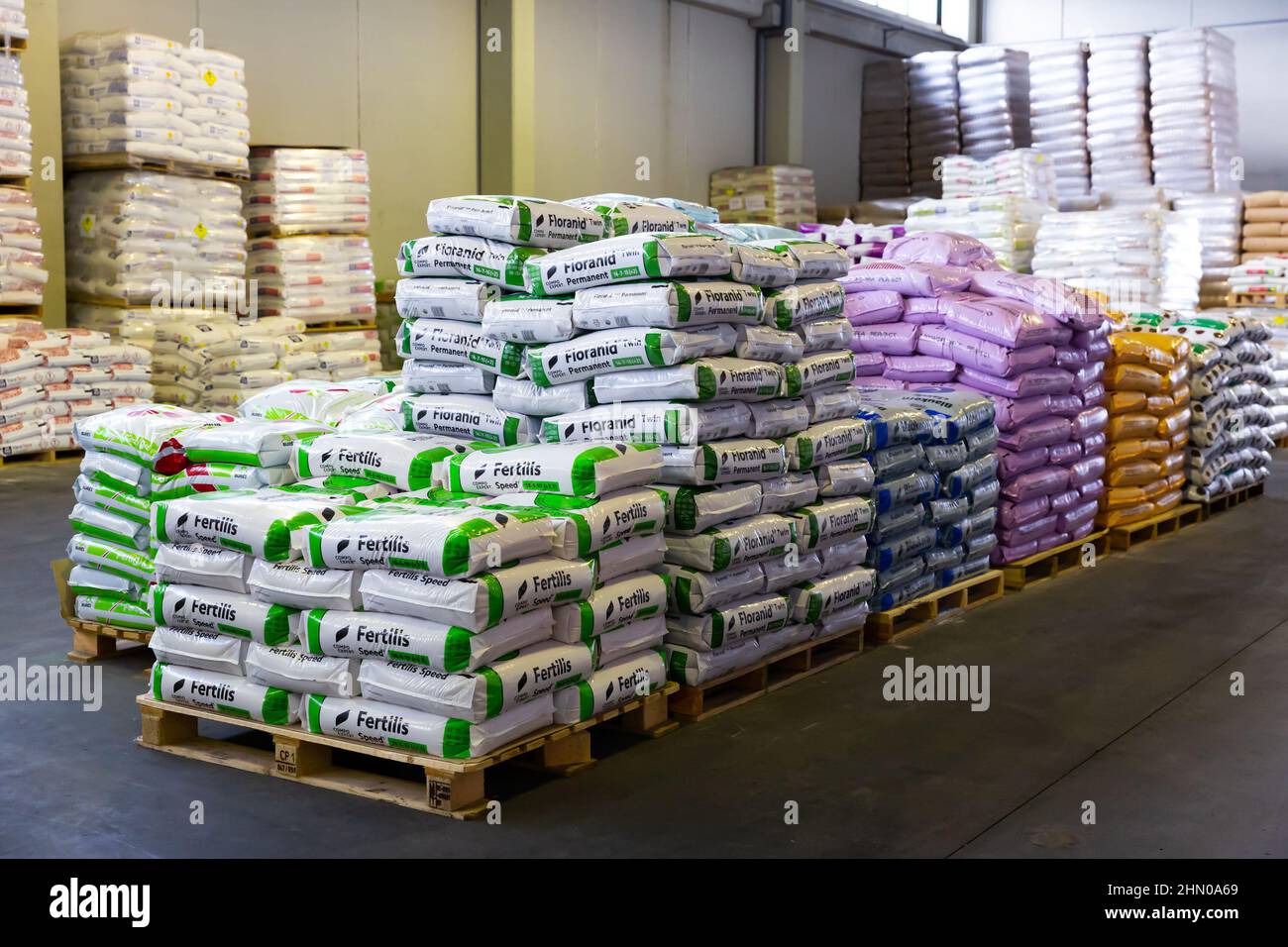 Organic and mineral fertilizers in bags for sale Stock Photo - Alamy