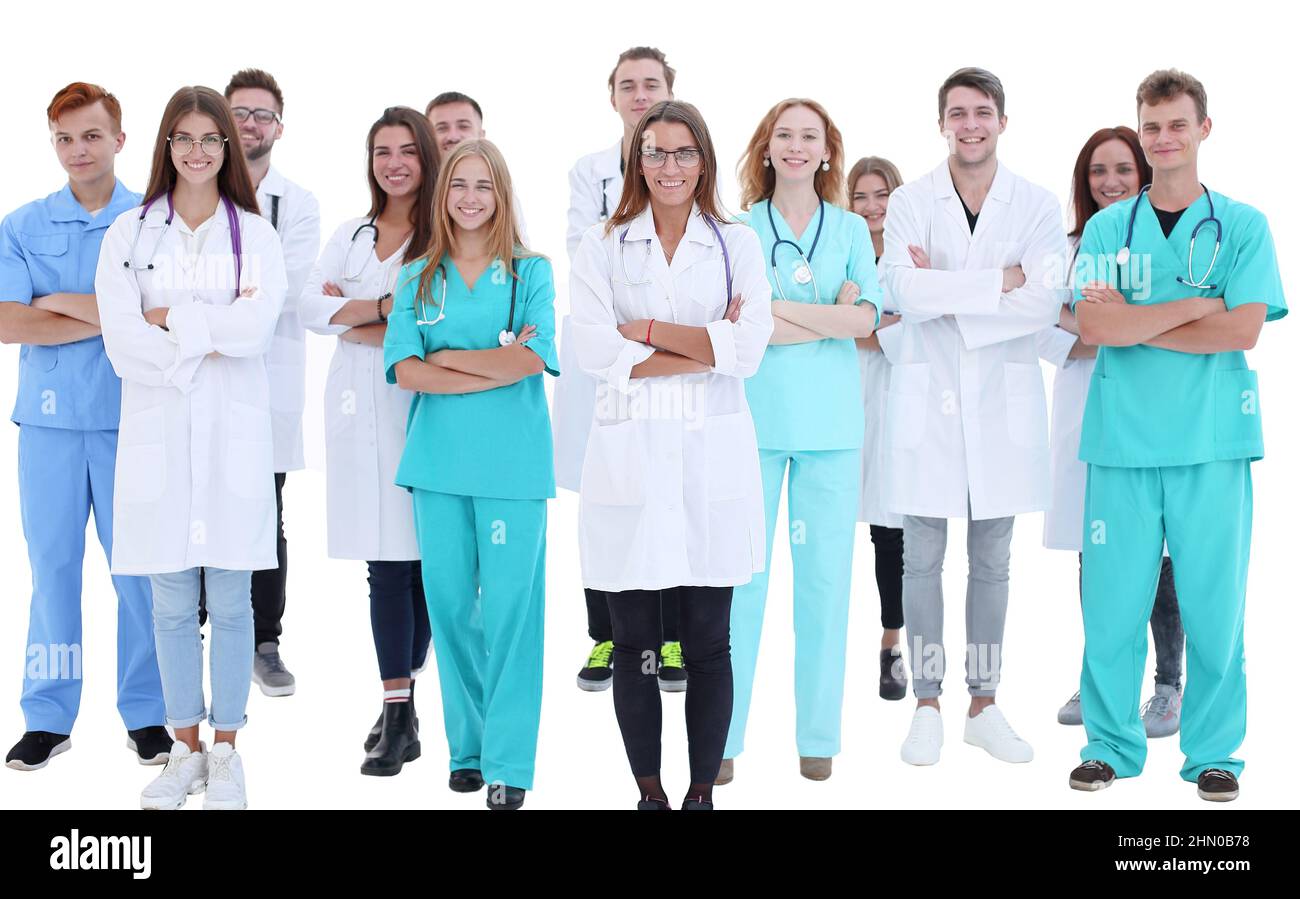 top view. a group of successful medical professionals looking at the ...