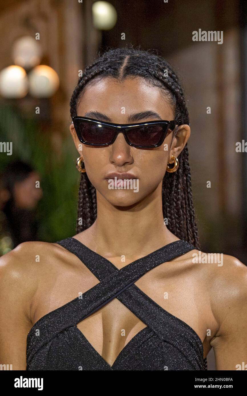 New York, United States. 12th Feb, 2022. A model walks the runway for ...