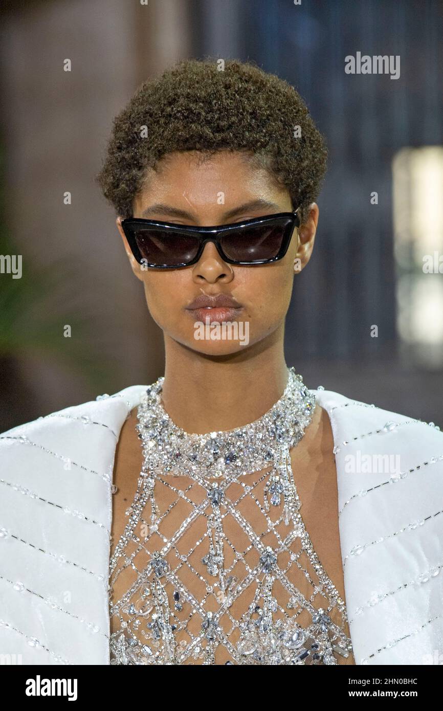 New York, United States. 12th Feb, 2022. A model walks the runway for ...