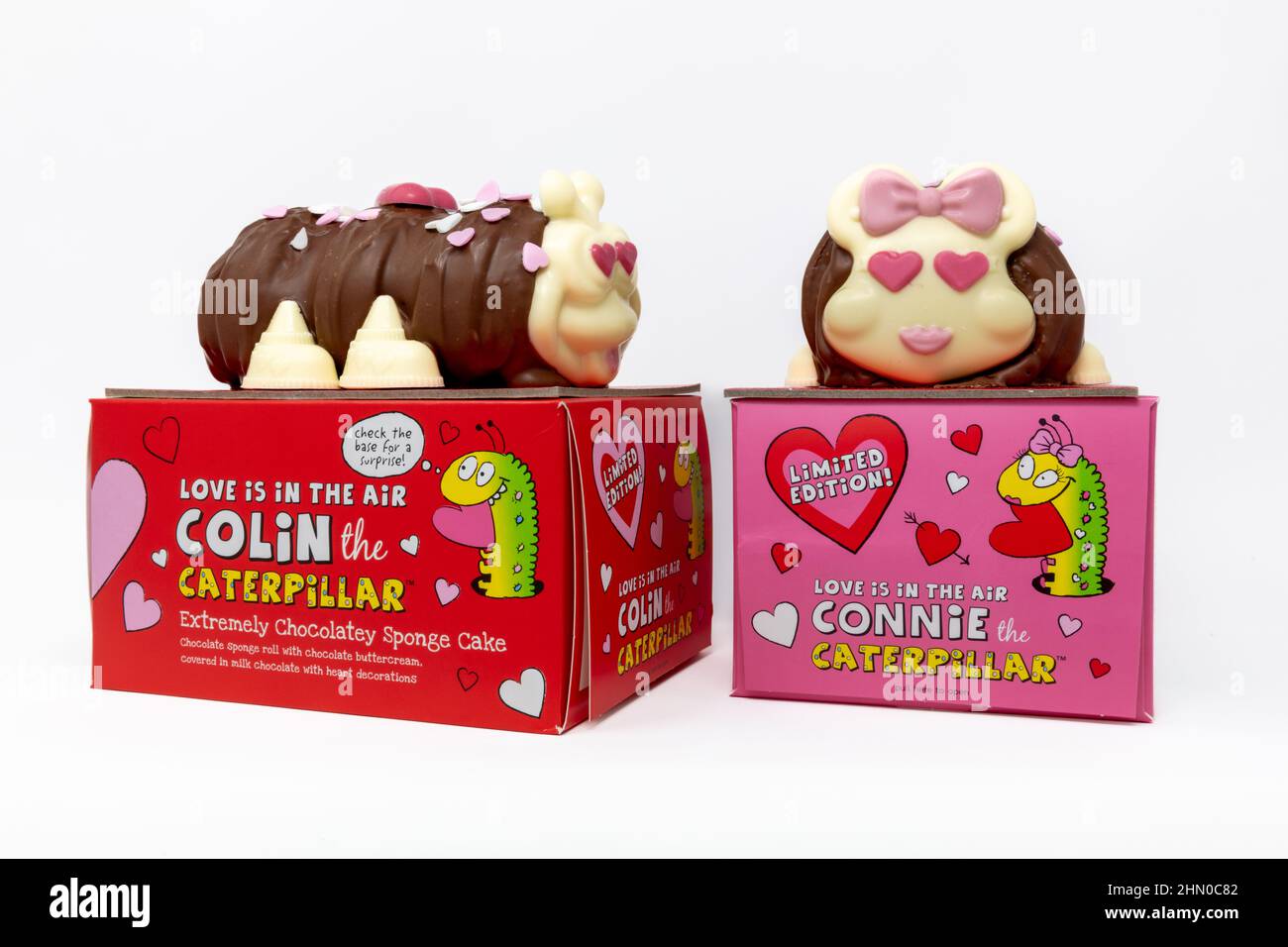 M&S Love is in the Air Colin & Connie the Caterpillar Valentines Cakes ...