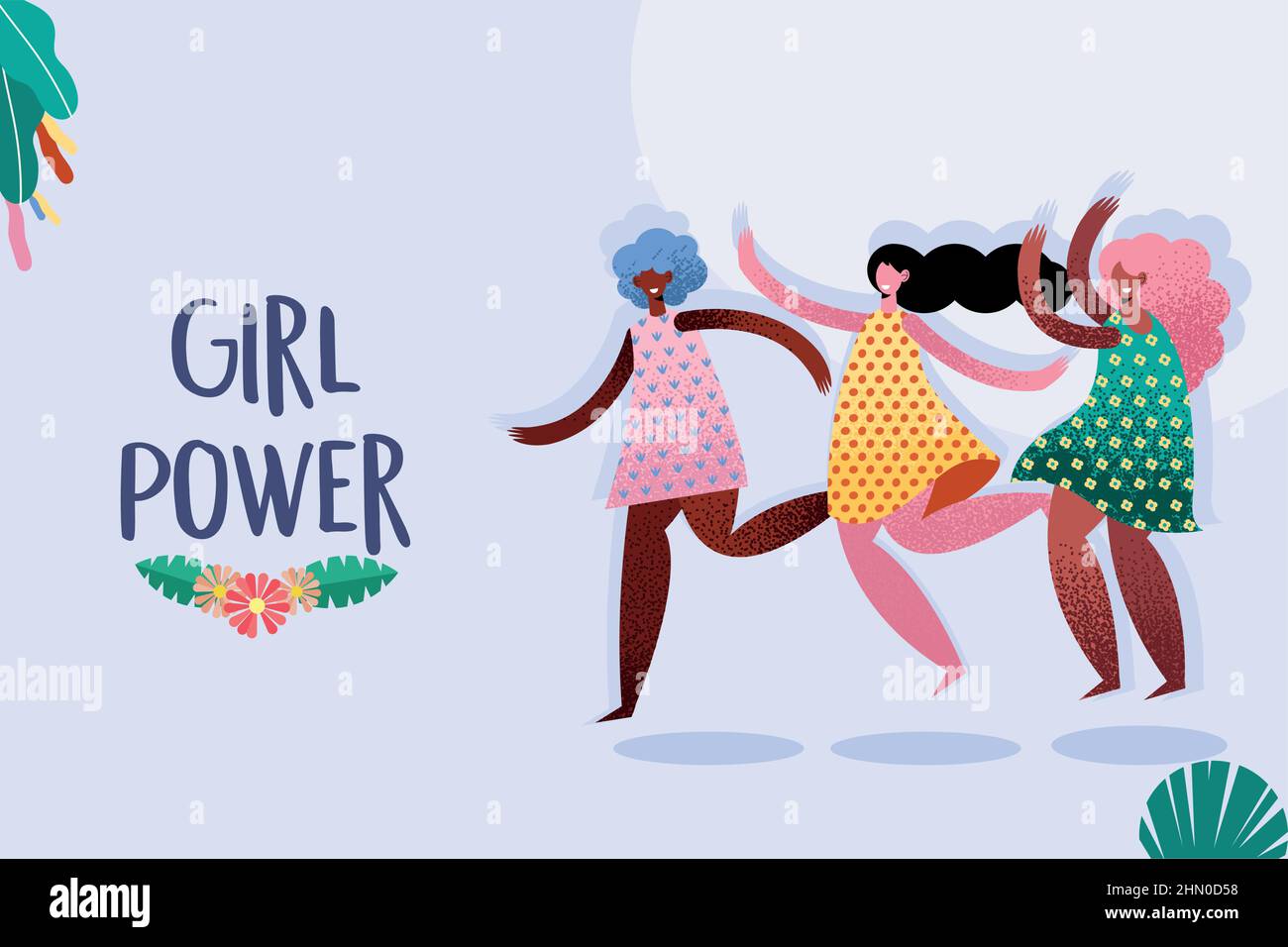 girl power card with women Stock Vector Image & Art - Alamy