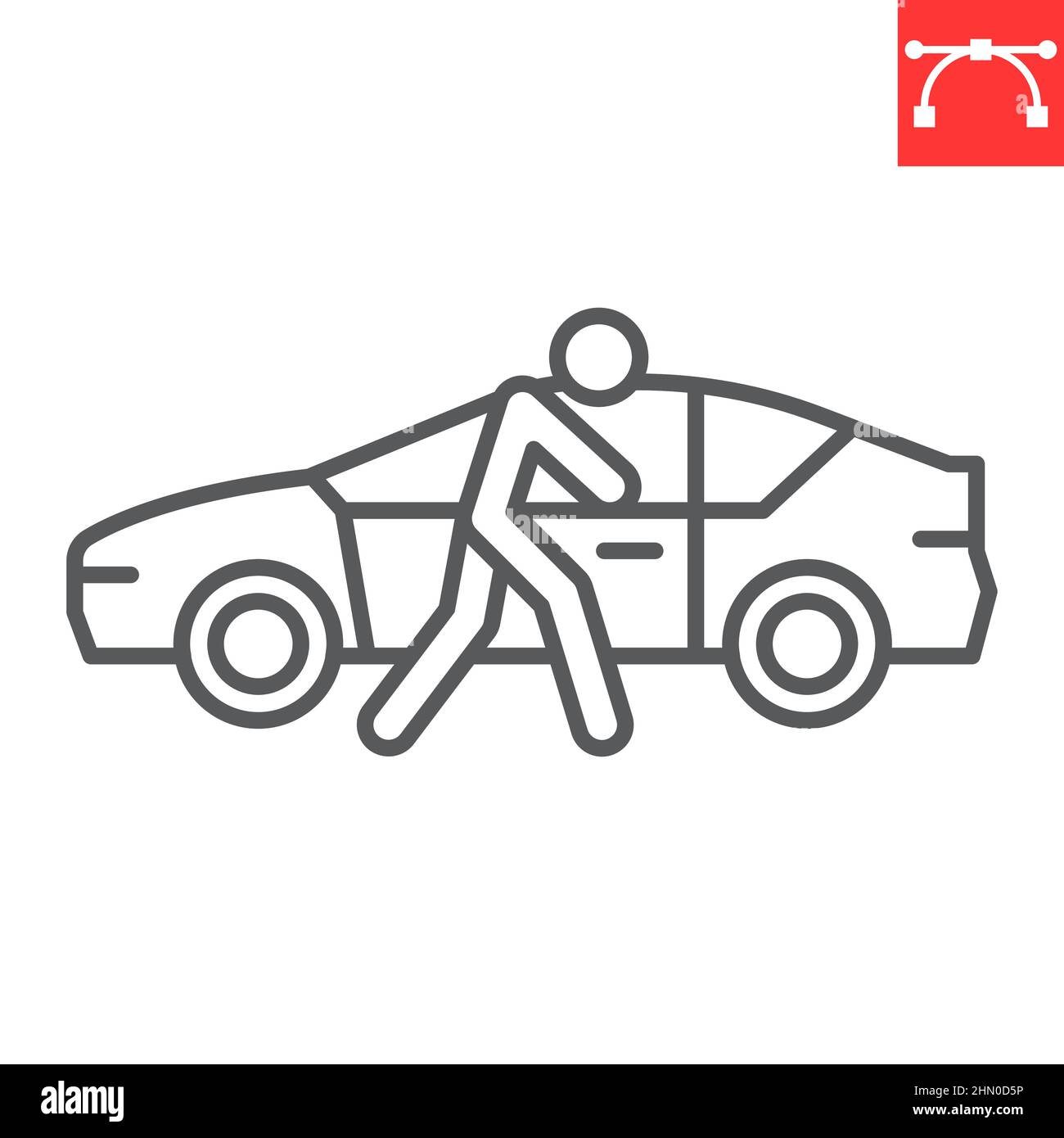 Car thief line icon, insurance and theft, car theft vector icon, vector ...