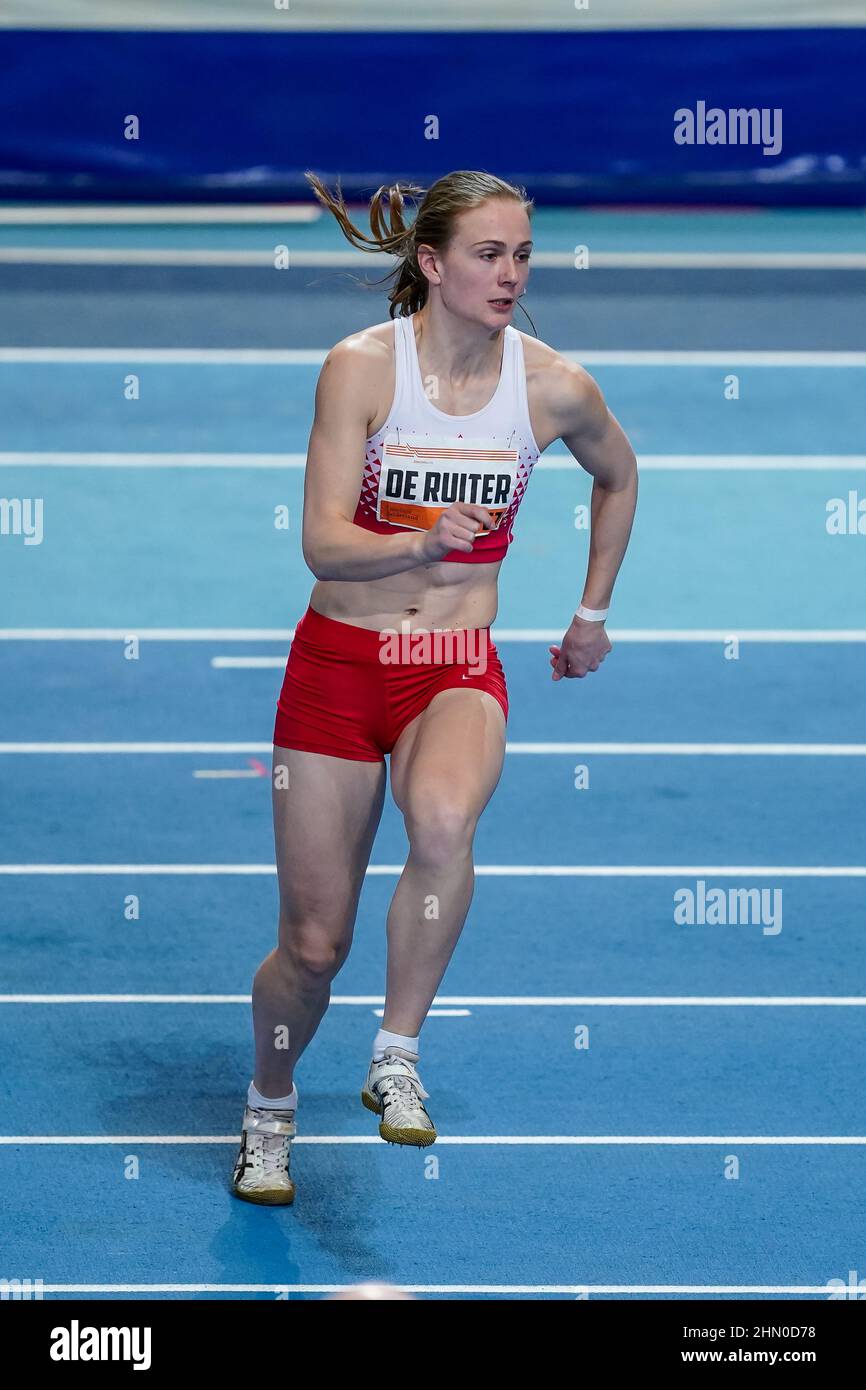 APELDOORN, NETHERLANDS - FEBRUARY 13: Iris de Ruiter of AV 1923 during ...